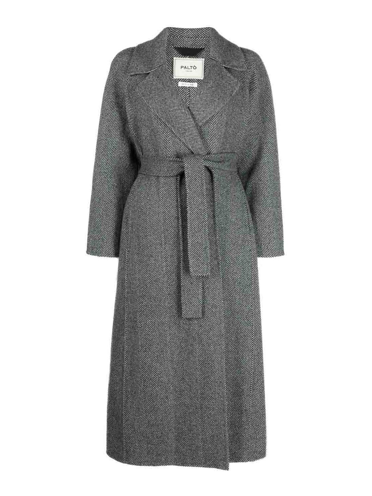 Short coats Palto' - Paola herringbone wool blend coat - PAOLANEON972