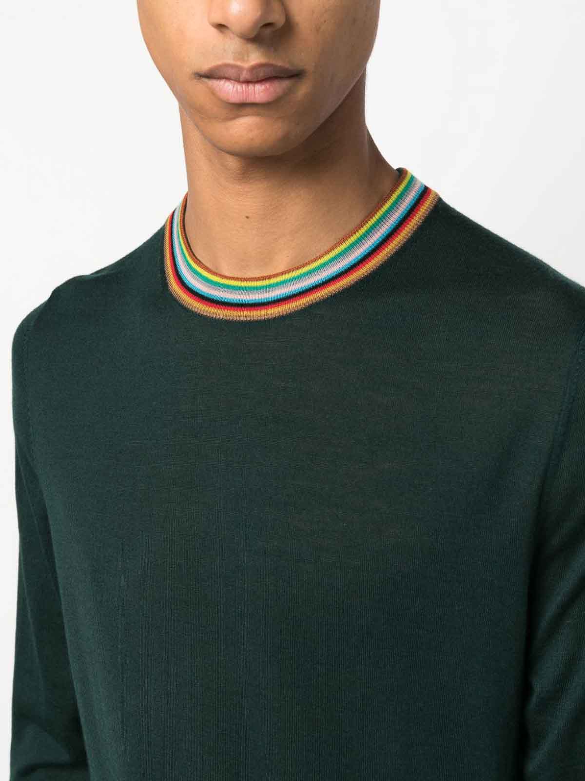 Crew necks Paul Smith - Signature stripe wool and silk blend sweater ...
