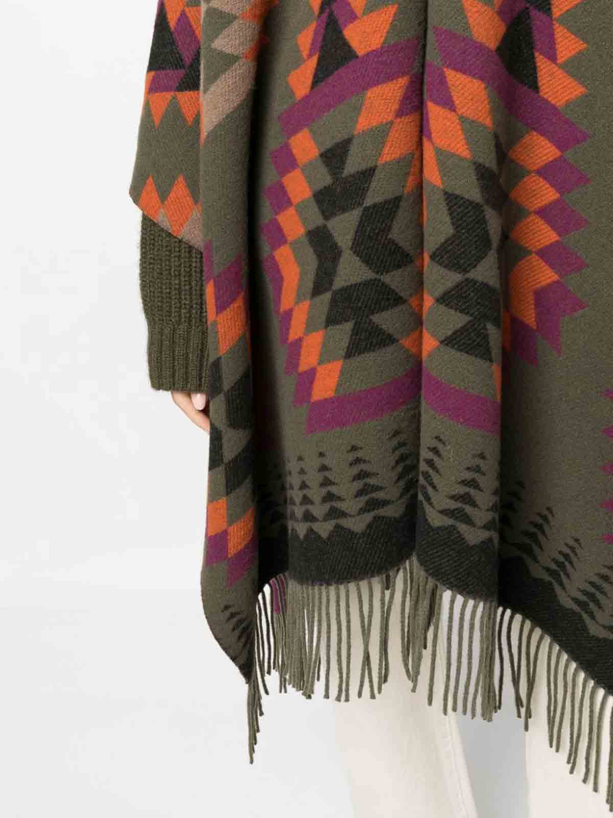 Capes & Ponchos Woolrich - Geometric print wool blend cape ...
