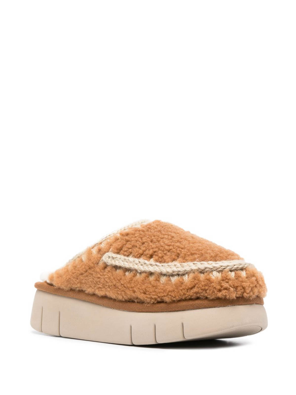 Mou Bounce clog curly sheepskin - Brown | BOUNCECLOGCURLYCOG