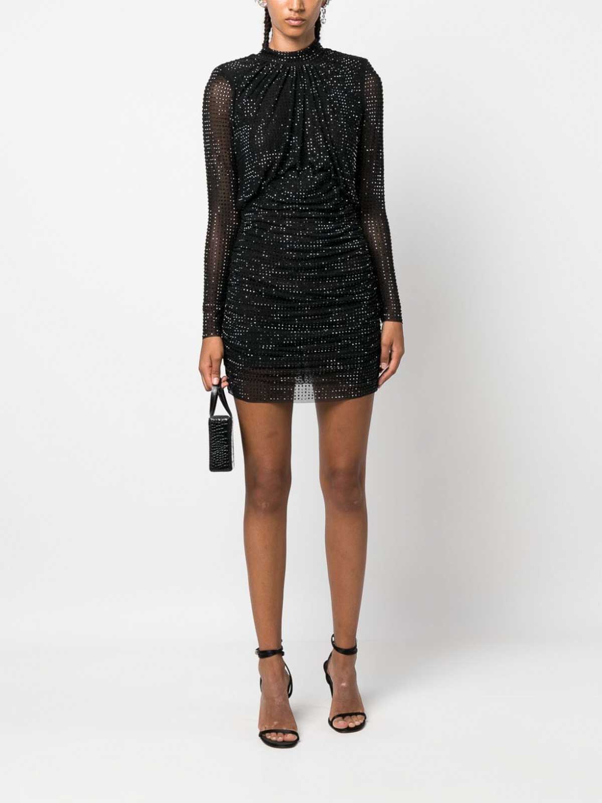 Self Portrait Crystal Mini Dress - Black - Women | AW23073SBLK