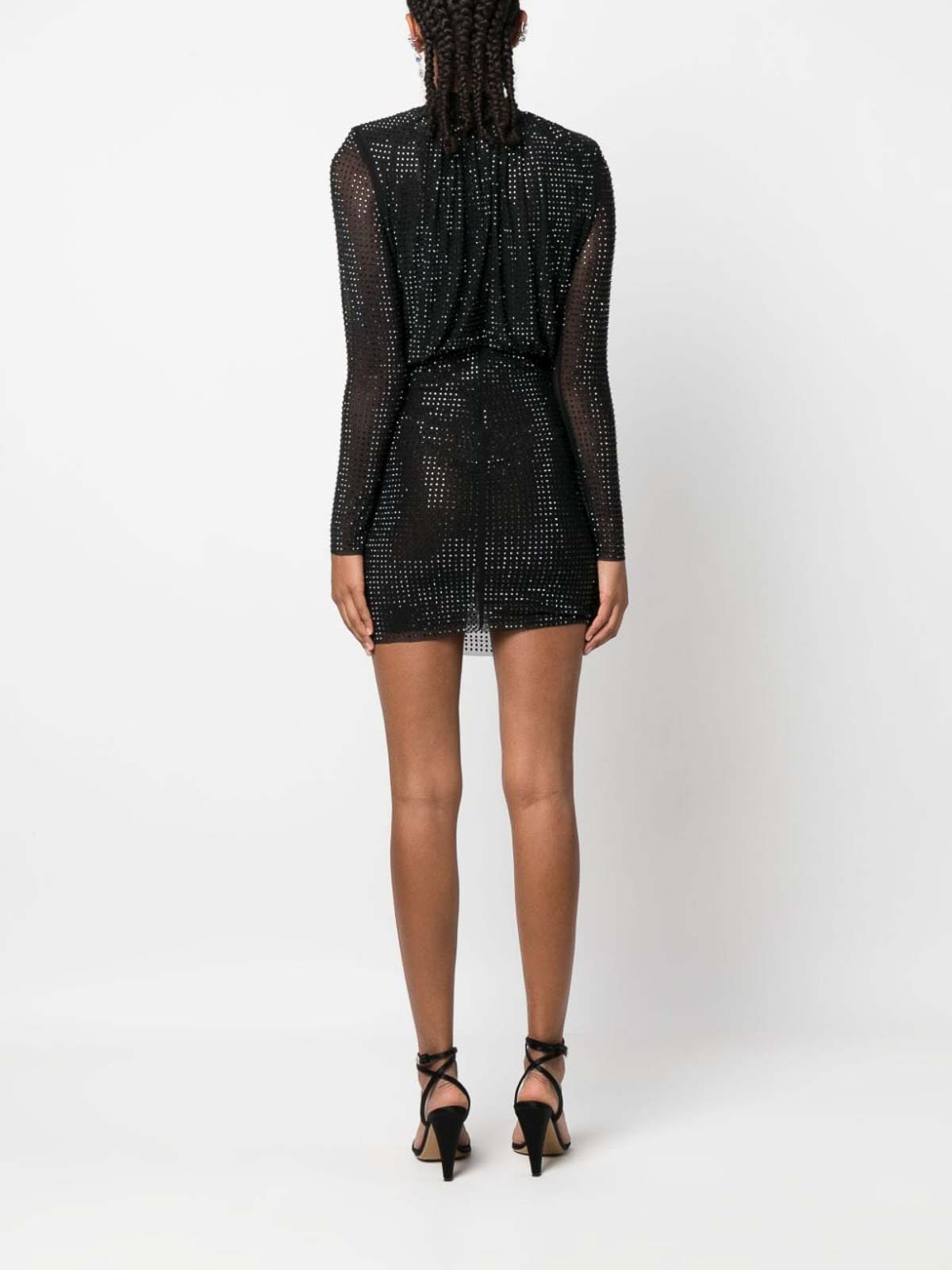 Self Portrait Crystal Mini Dress - Black - Women | AW23073SBLK