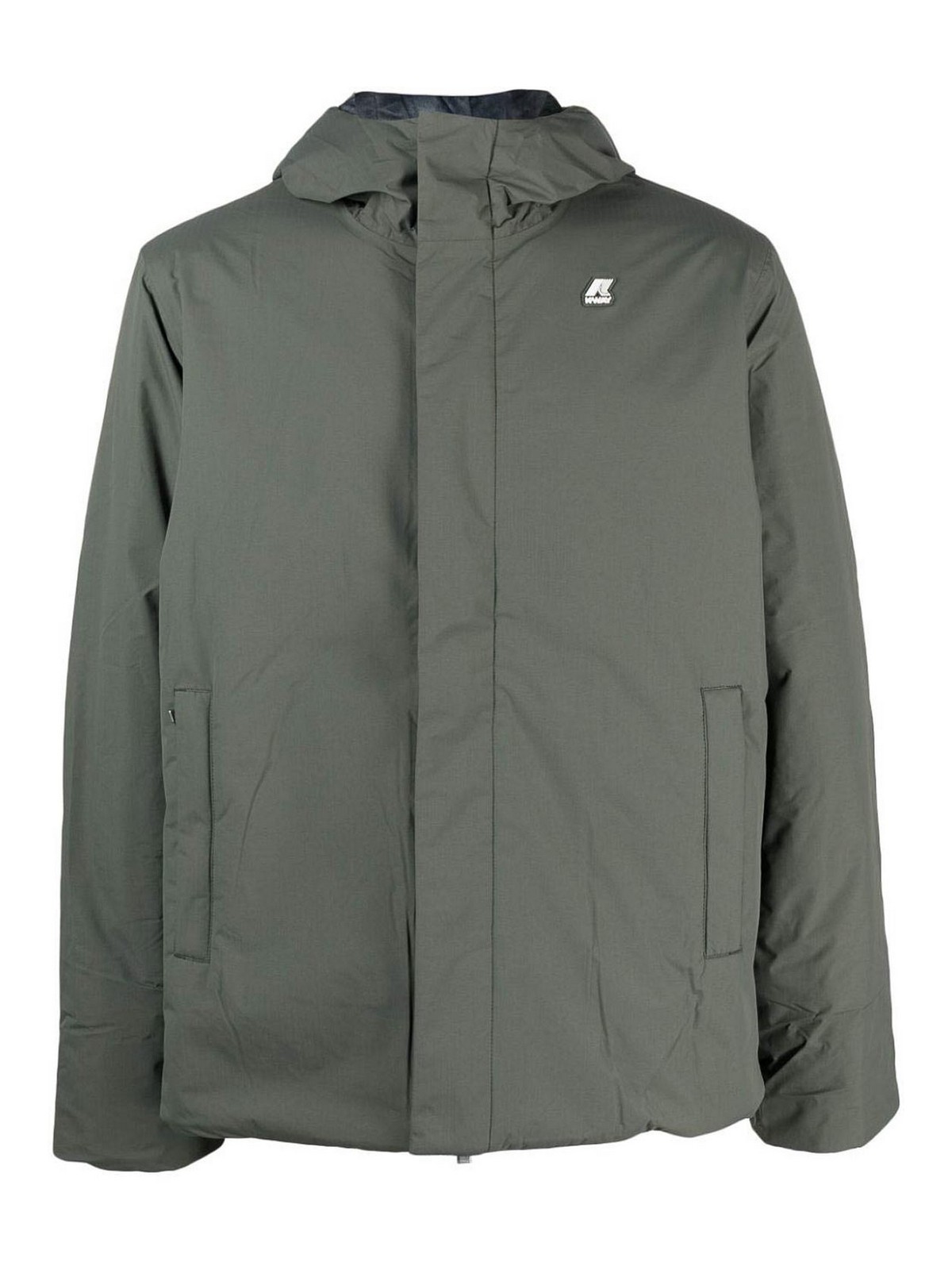 Casual jackets k-way - Black logo-patch jacket sage green ...