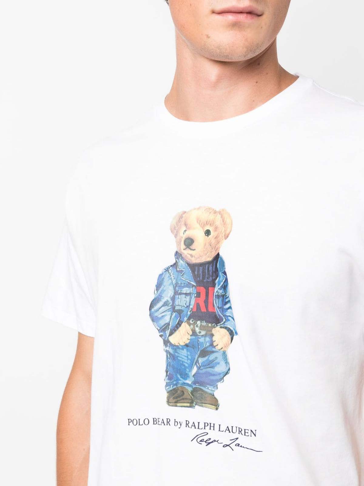 Polo Ralph Lauren Polo Bear T Shirt 710854497011fa23whitedenimbear 8393