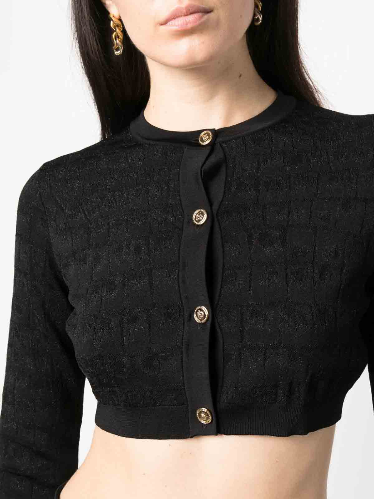 Cardigans Versace - `crocodile` knit cropped cardigan - 10110201A088781B000