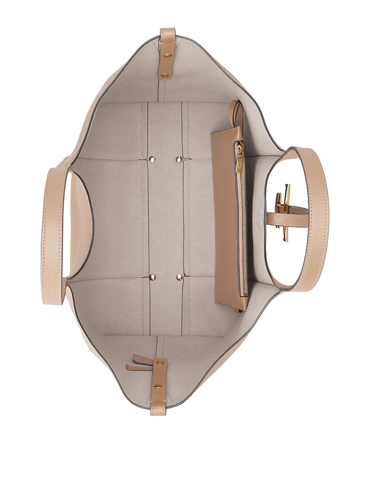 Tod's Logo leather bag - Nude & Neutrals | XBWTSBA0200Q8EM027