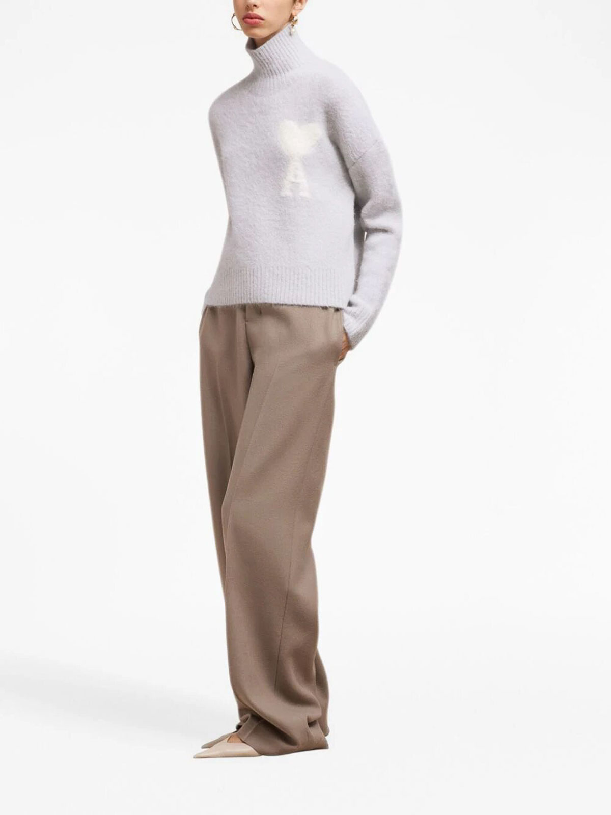 Ami Paris Adc turtle neck - Grey - Women | UKS425KN0032090