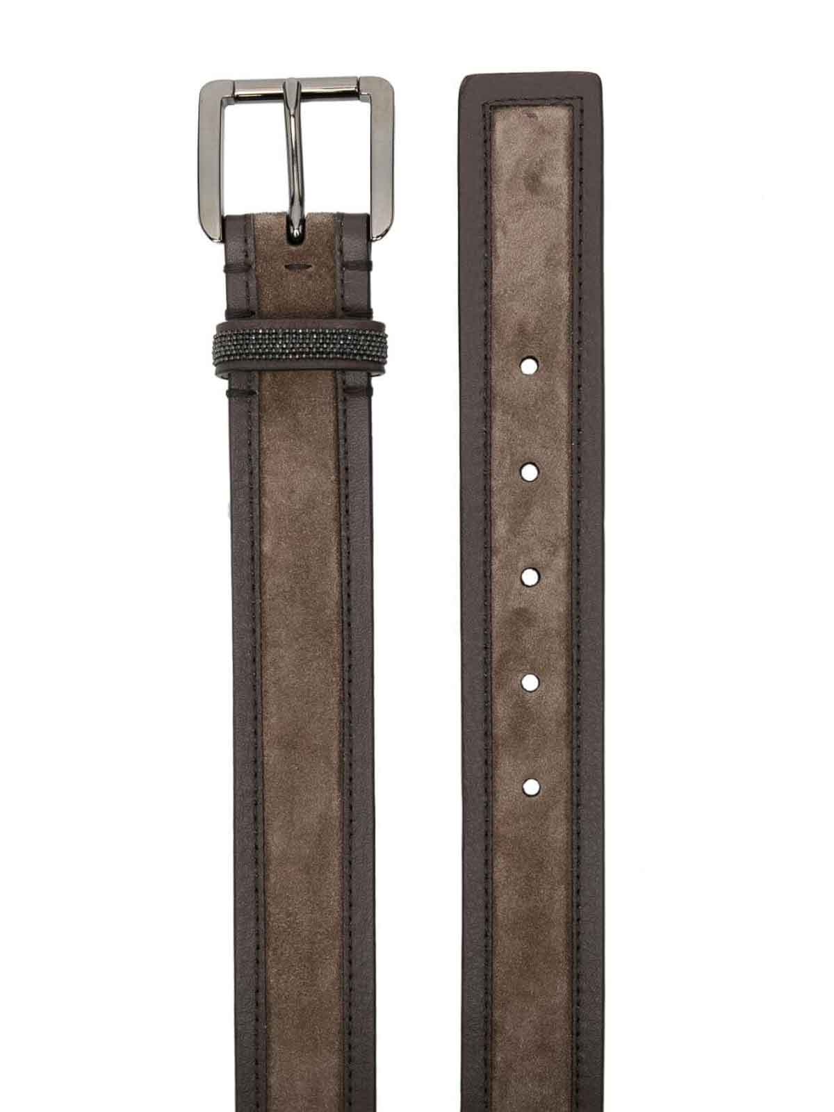 Belts Brunello Cucinelli - Suede and lamb belt - M0DELC32QC7891