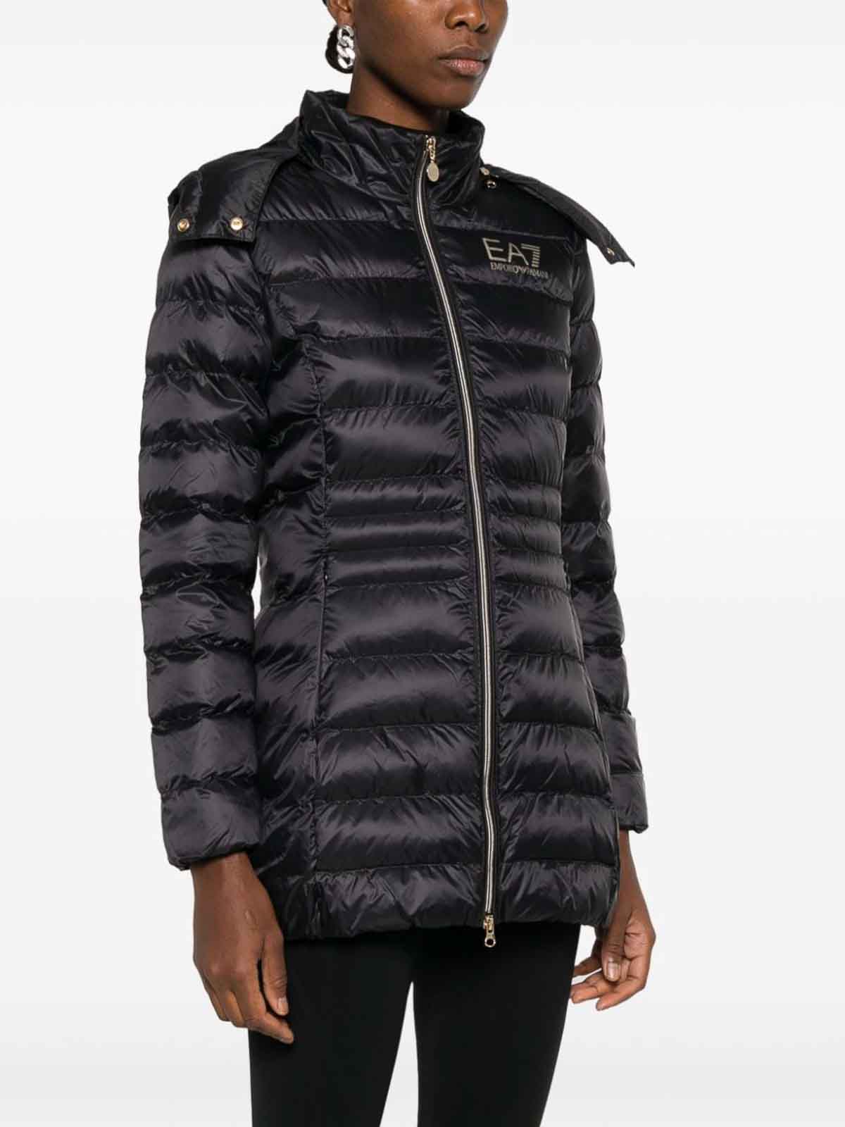 EA7 Emporio Armani Logo nylon midi down jacket | 6RTK01TN88Z0200