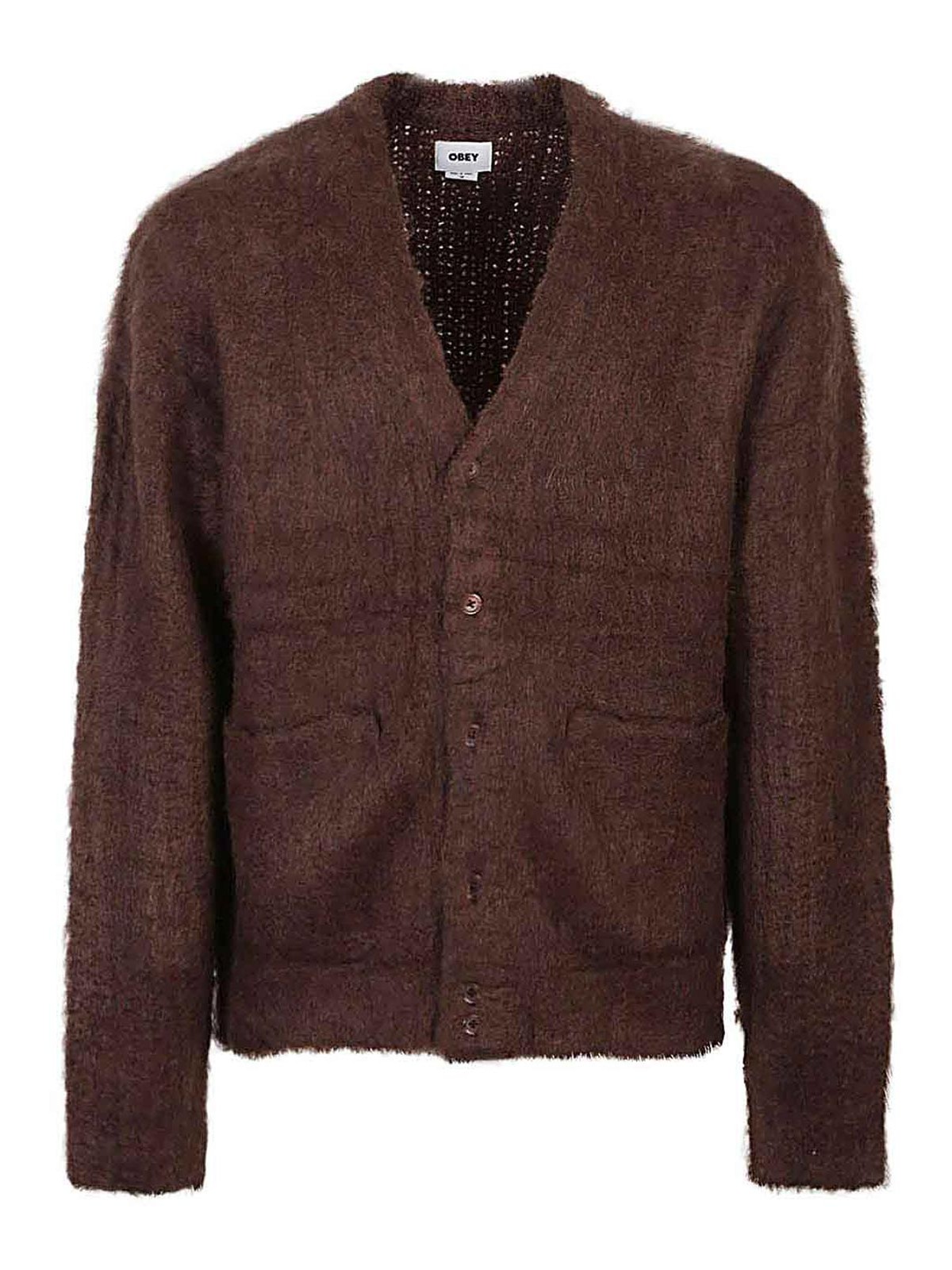 Obey Patron cardigan - Brown - Men | 151010025JVA | thebs.com