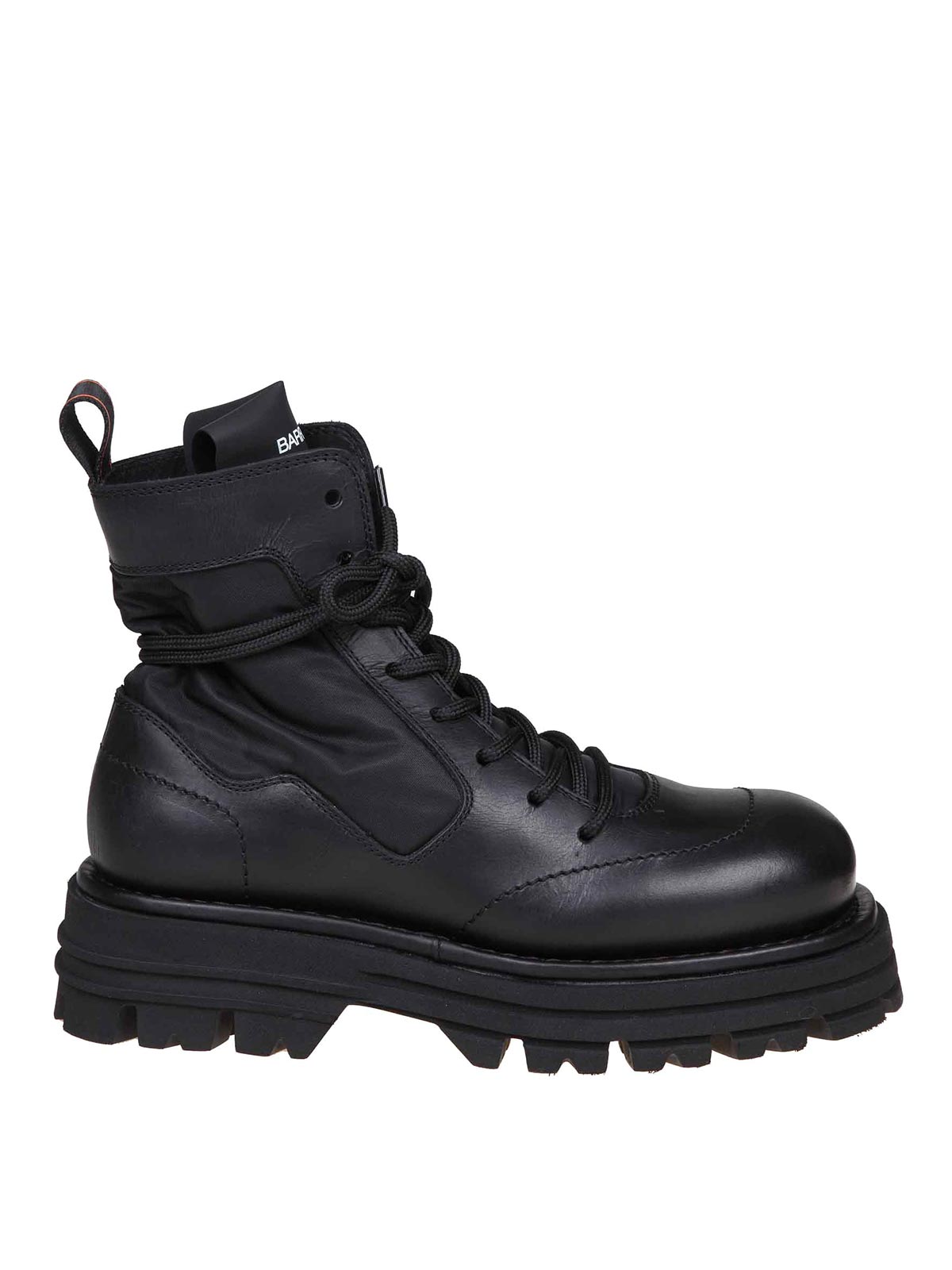 Ankle boots Barracuda - amphibian in black leather and fabric - BD1355NERO