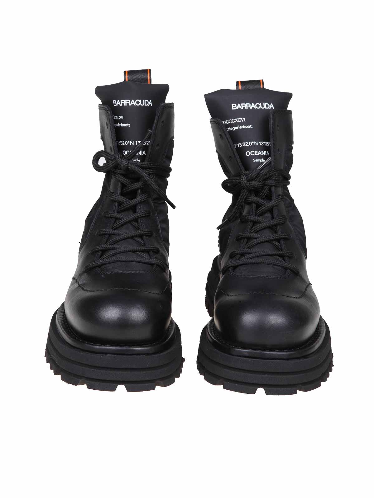 Ankle boots Barracuda - amphibian in black leather and fabric - BD1355NERO