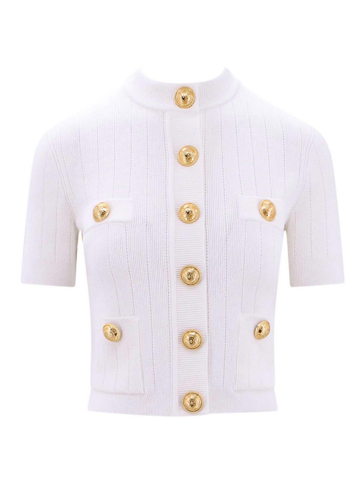 Cardigans Balmain - Sustainable Viscose Cardigan Buttons - CF1KL023KB070FA