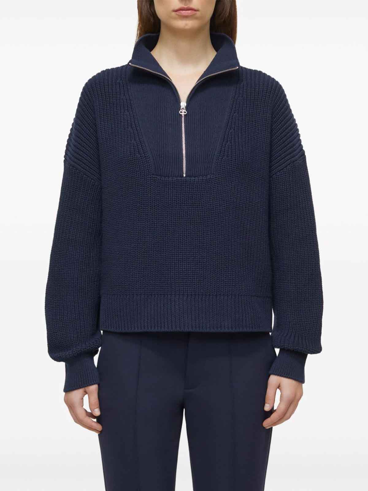 Closed Organic cotton cropped troyer - Blue | C9657195122568