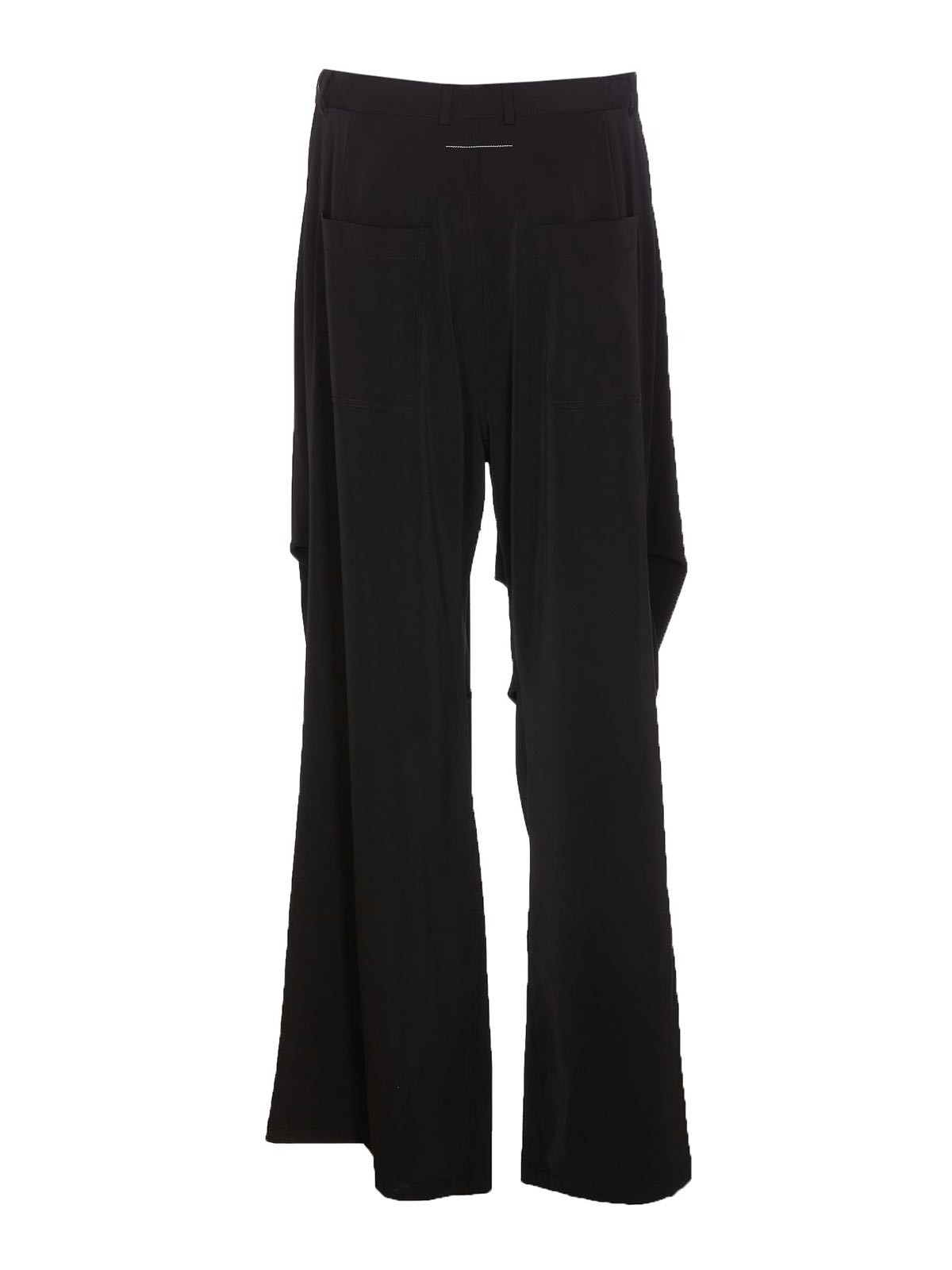 Casual trousers MM6 Maison Margiela - Black track pants with button and ...