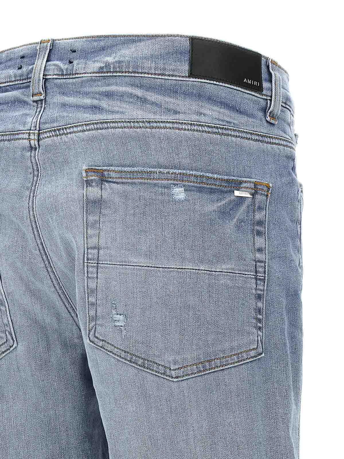 Amiri Stack Denim Jeans Used-Effect - Men | PS24MDS001PERFECTINDIGO