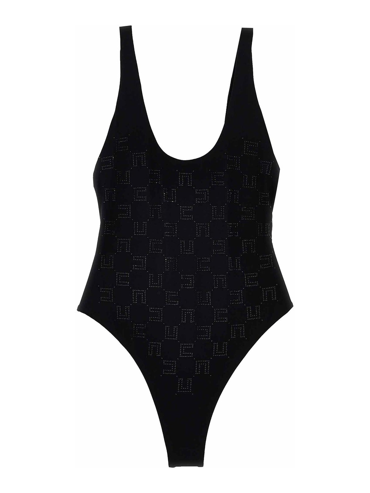 One-piece Elisabetta Franchi - Rhinestone Logo One-Piece Swimsuit ...