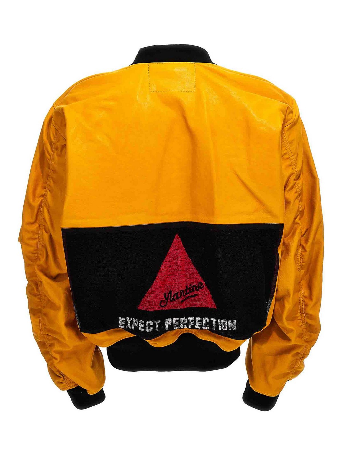 Martine Rose Logo Patch Leather Bomber Jacket - Men | MRSS24524CITR