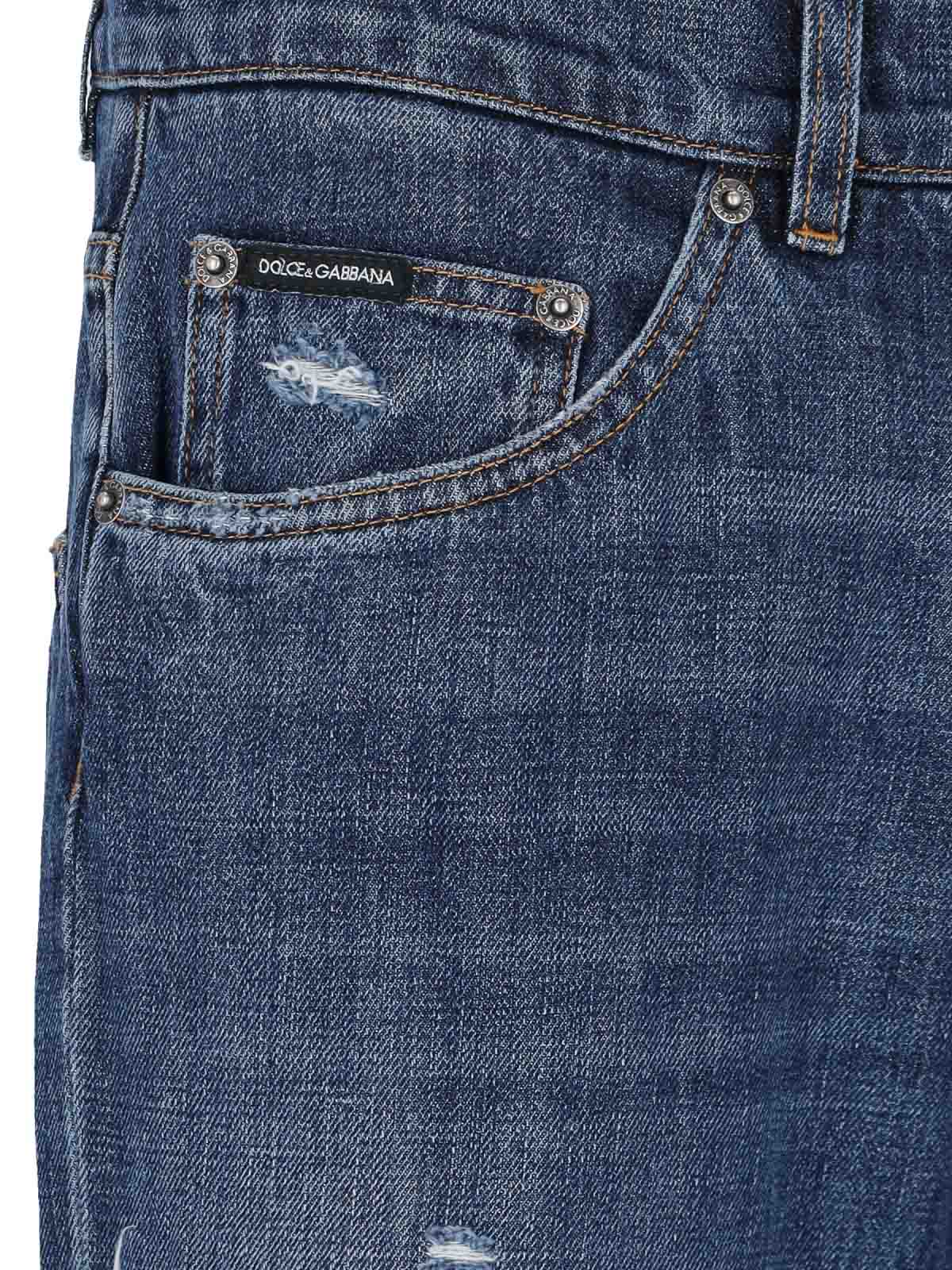 Straight leg jeans Dolce & Gabbana - Destroyed effect jeans ...