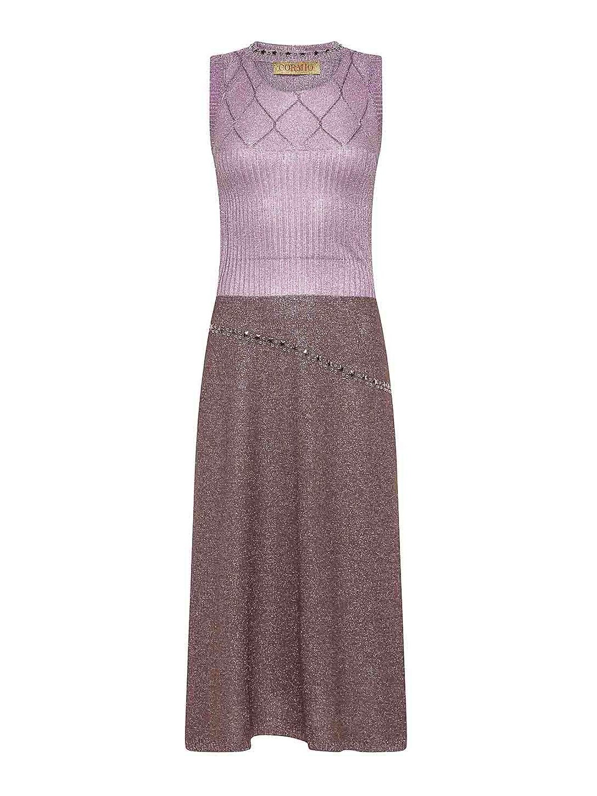 Knee length dresses Cormio - Mara Lurex Weave Midi Dress ...