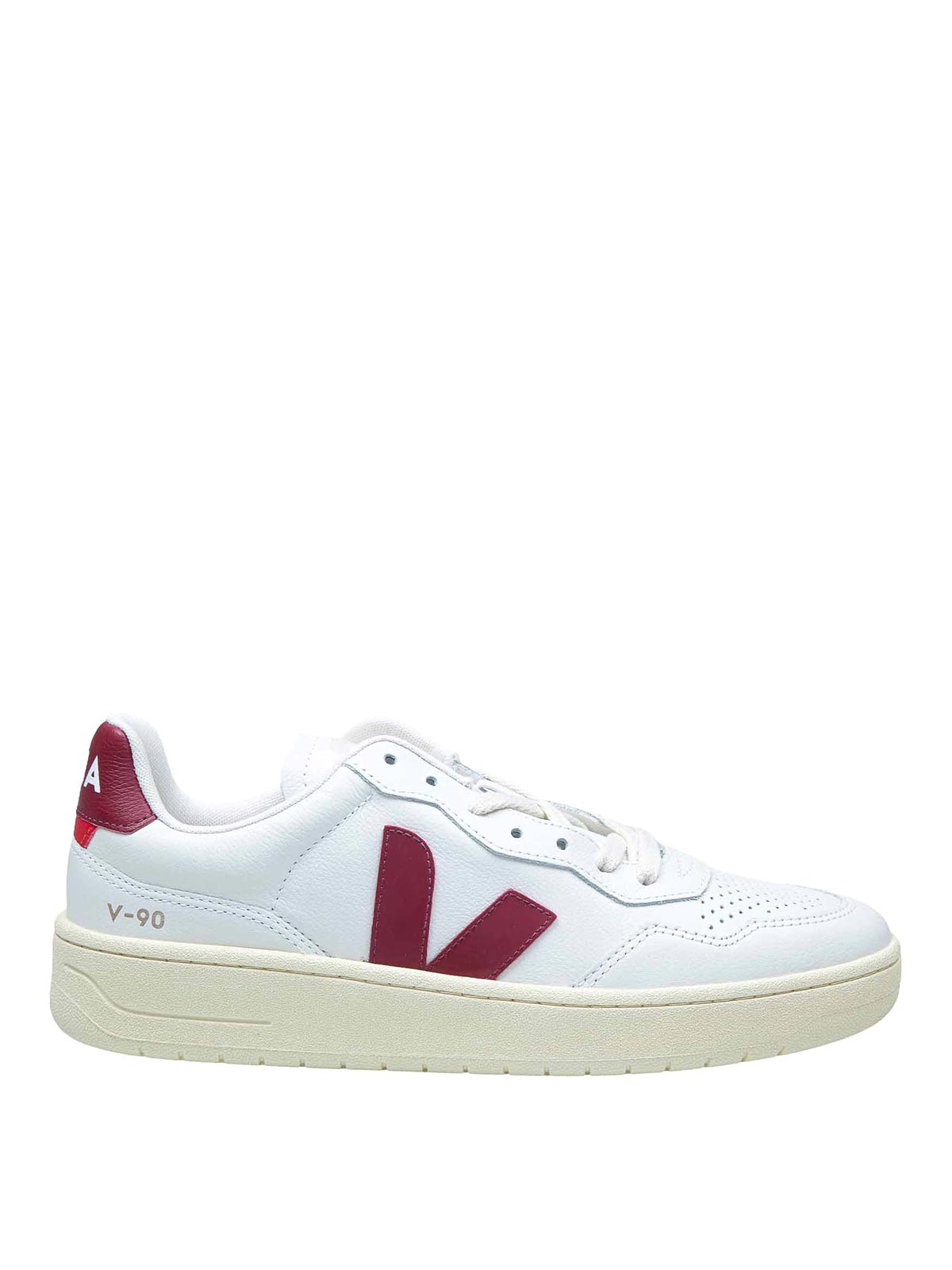 Veja V-10 Sneakers In White And Red Leather - White | VD2003657U