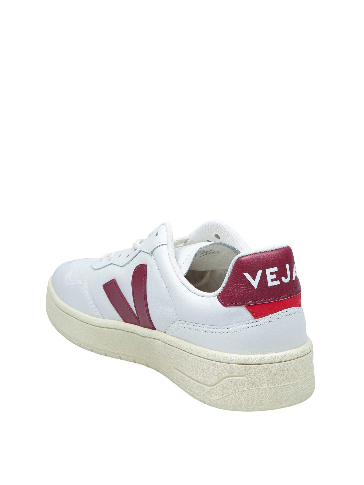 Veja V-10 Sneakers In White And Red Leather - White | VD2003657U