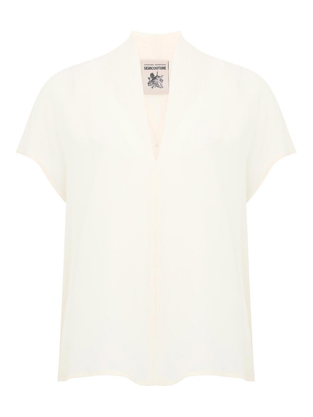 Semicouture Hera Silk Blouse - White - Women | Y4WU02HERAA051