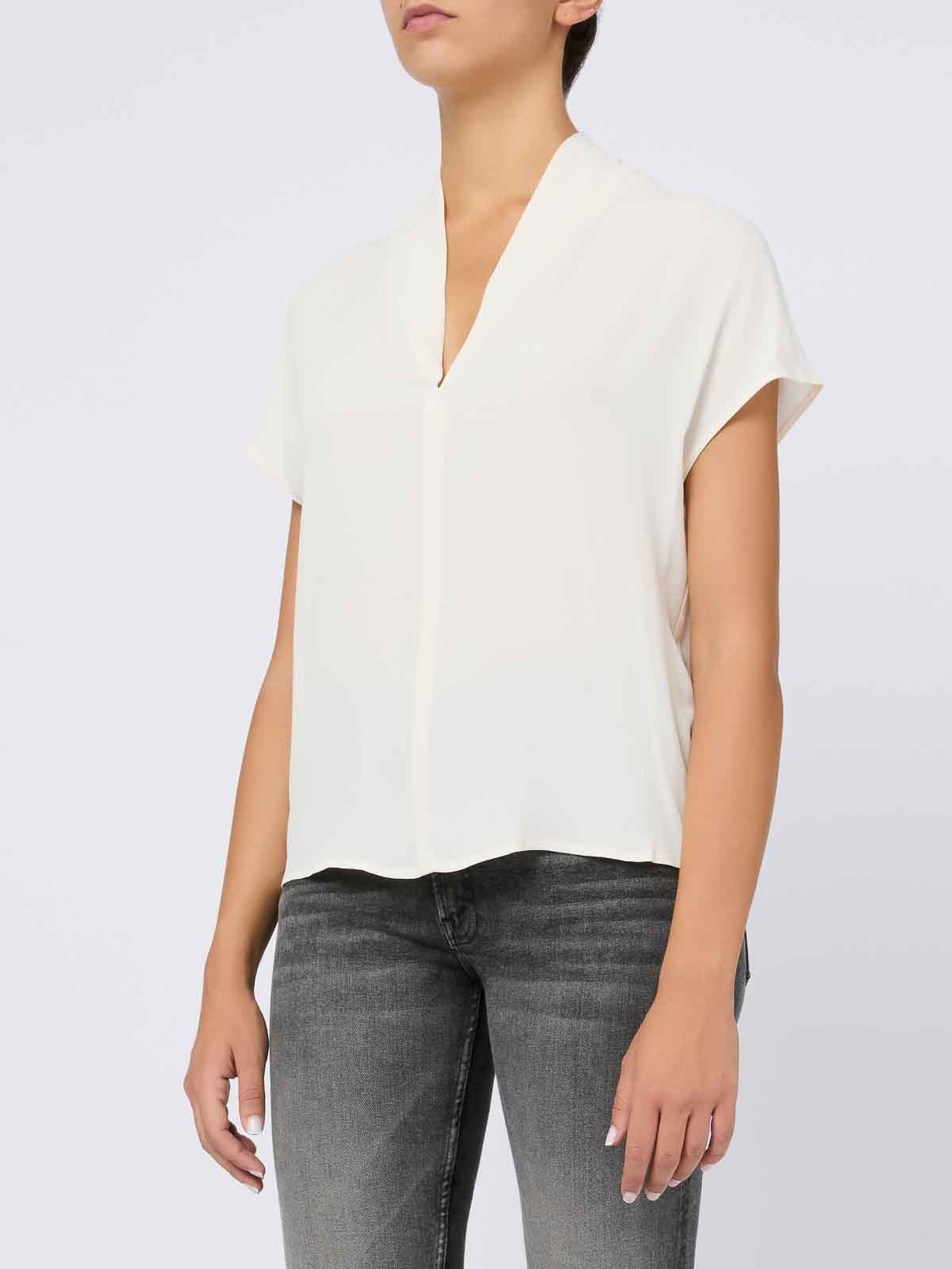 Semicouture Hera Silk Blouse - White - Women | Y4WU02HERAA051
