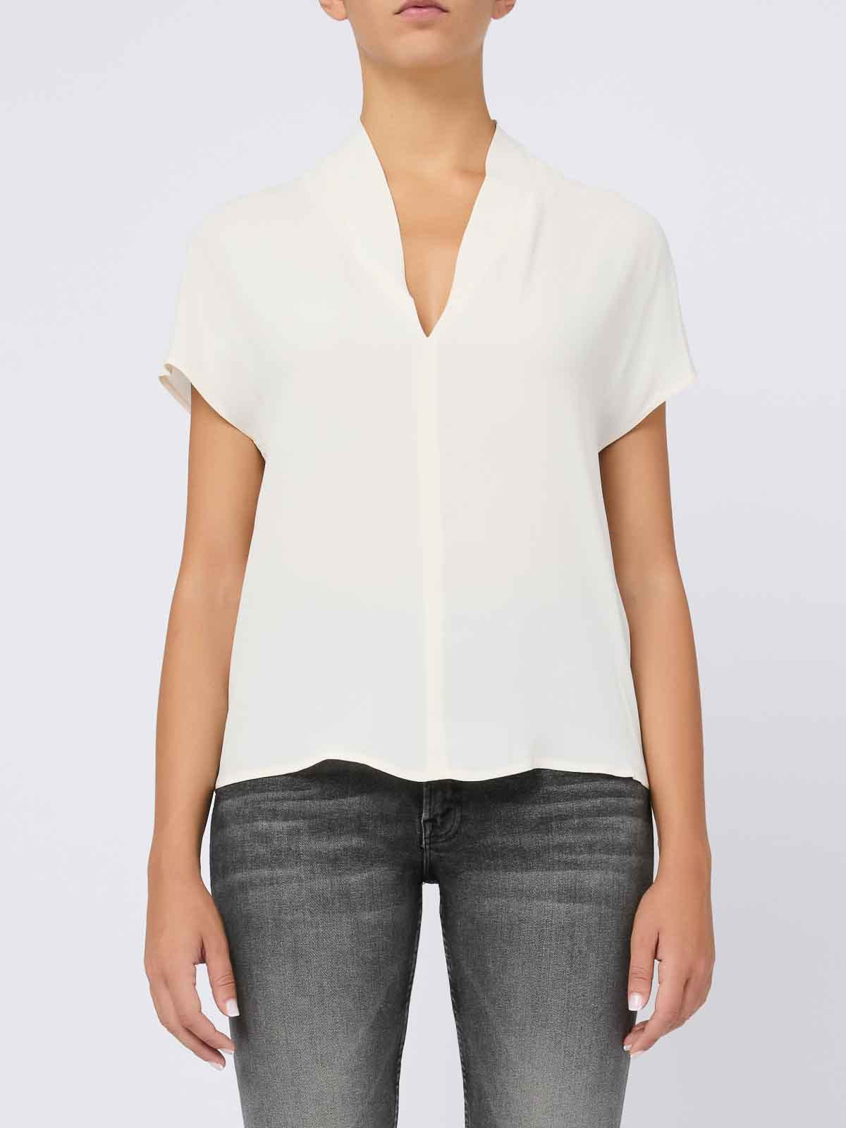 Semicouture Hera Silk Blouse - White - Women | Y4WU02HERAA051