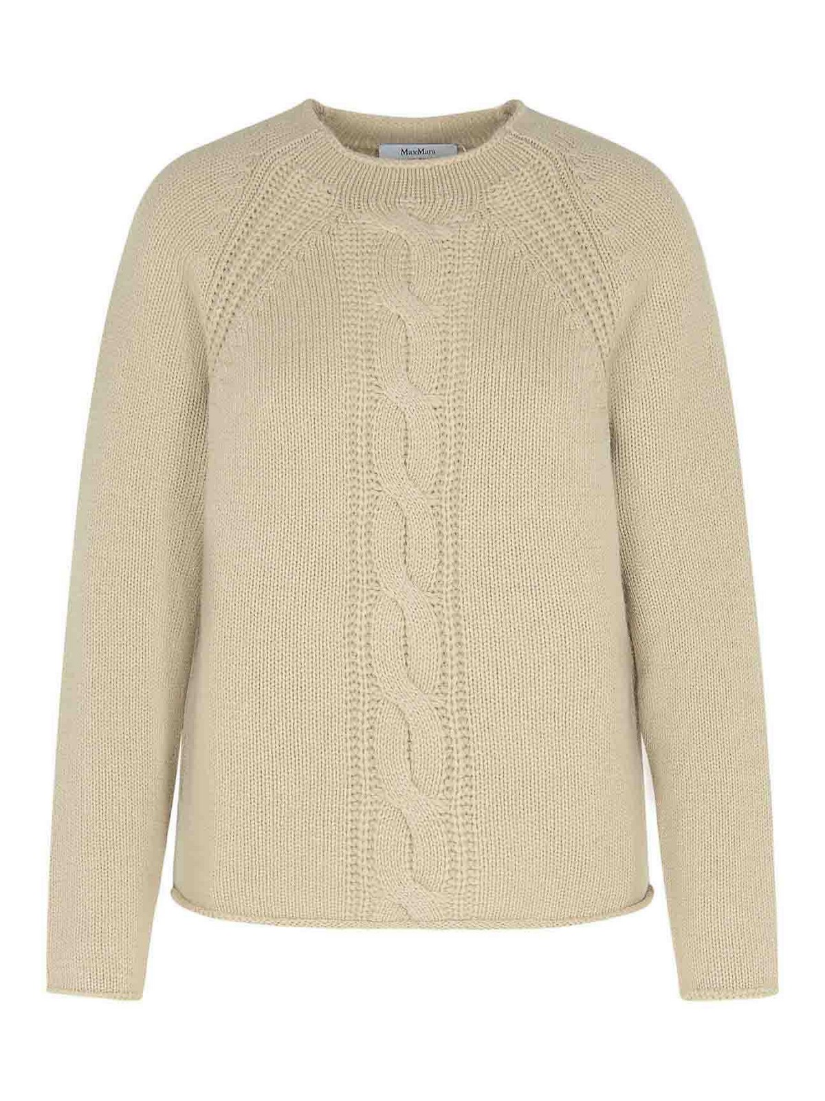 Crew necks Max Mara - Pico Beige Cashmere Sweater - 2421366052002