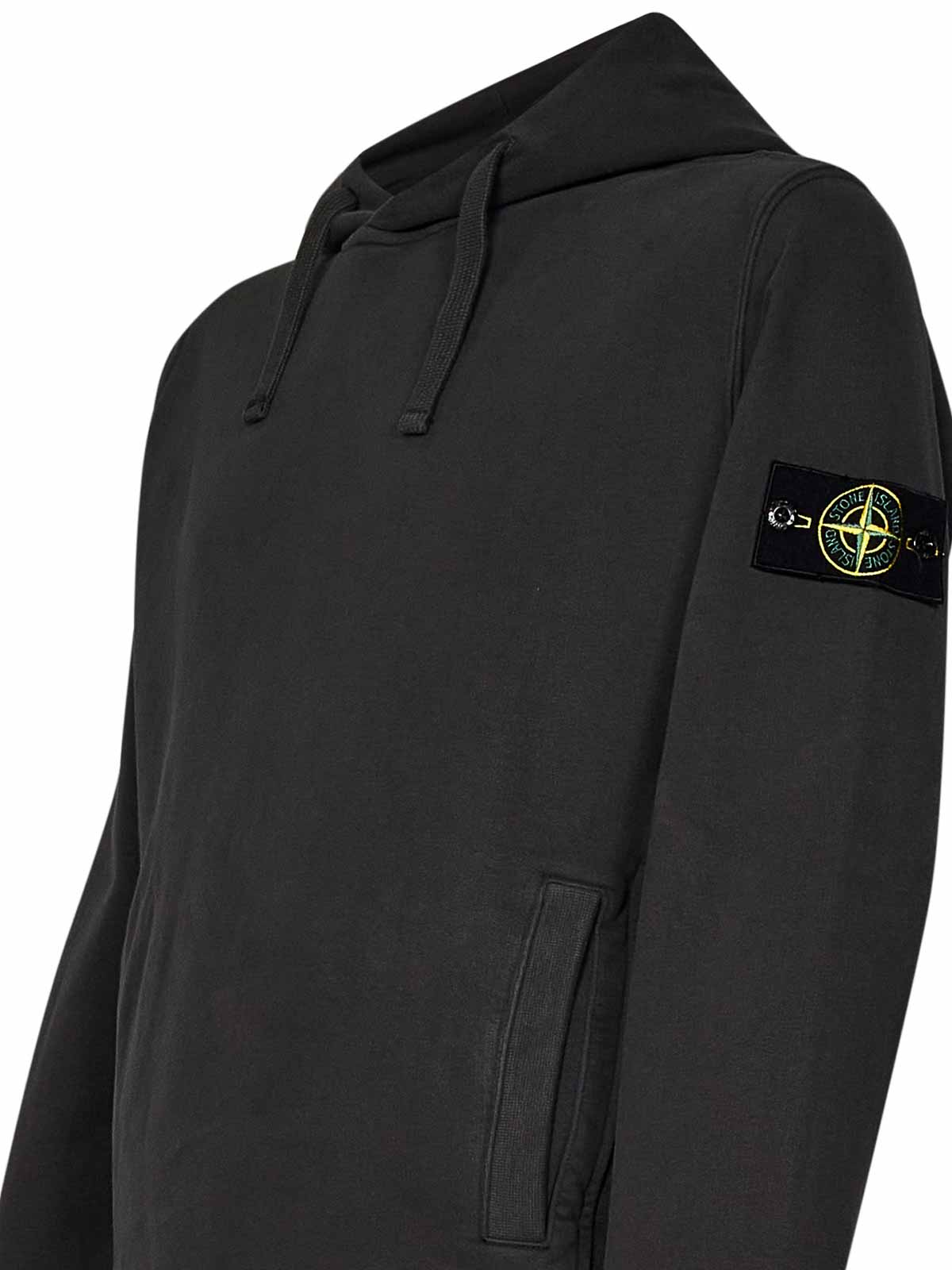 Sweatshirts & Sweaters Stone Island - Lead Grey Garment-Dyed Cotton ...