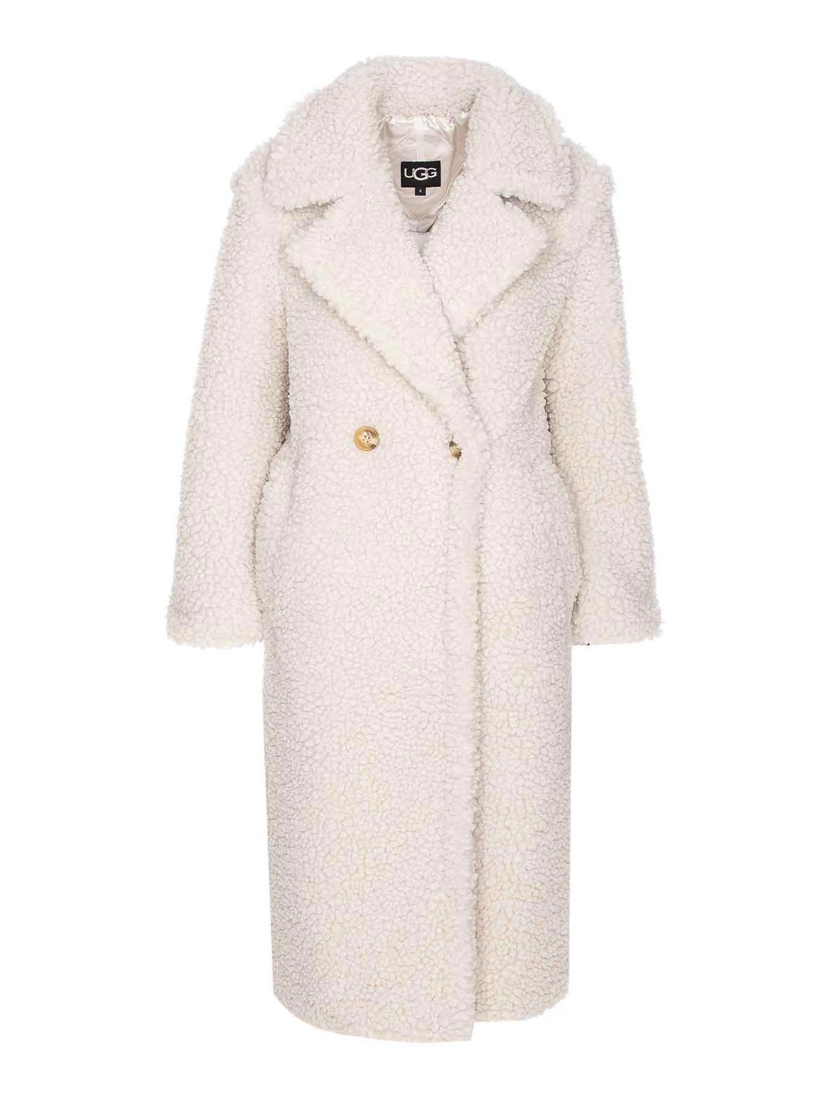 Ugg Gertrude Long Teddy Coat - White - Women | 1120631WINTERWHITE