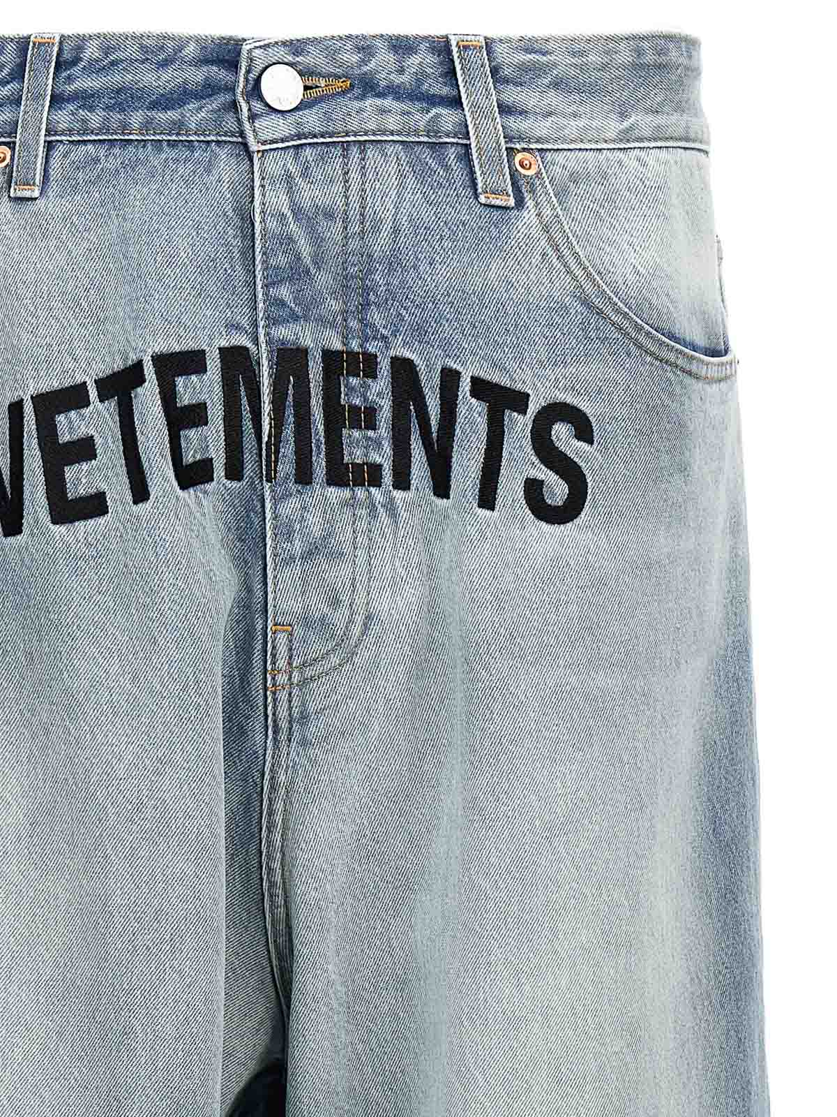 Vetements Logo Embroidery Jeans - Light Blue | UA66PA560LLIGHTBLUE