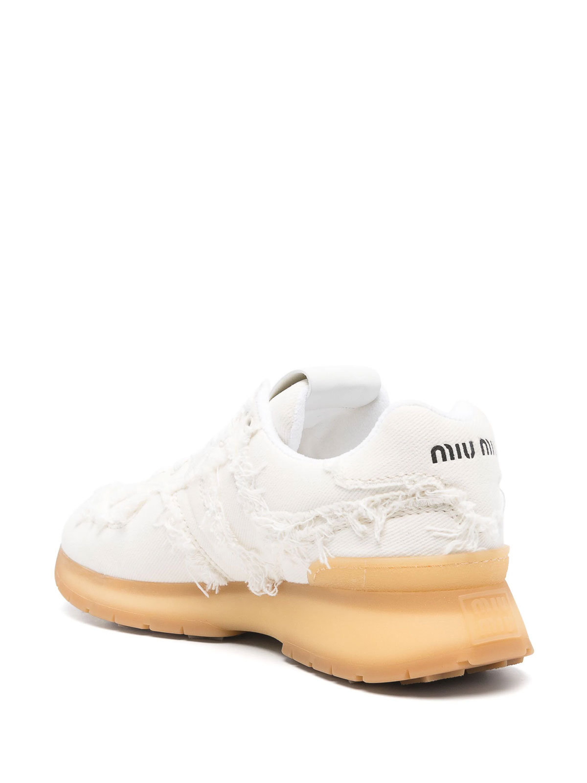Miu Miu Denim Sneakers - Cream - Women | 5E279EF015CSLF0304