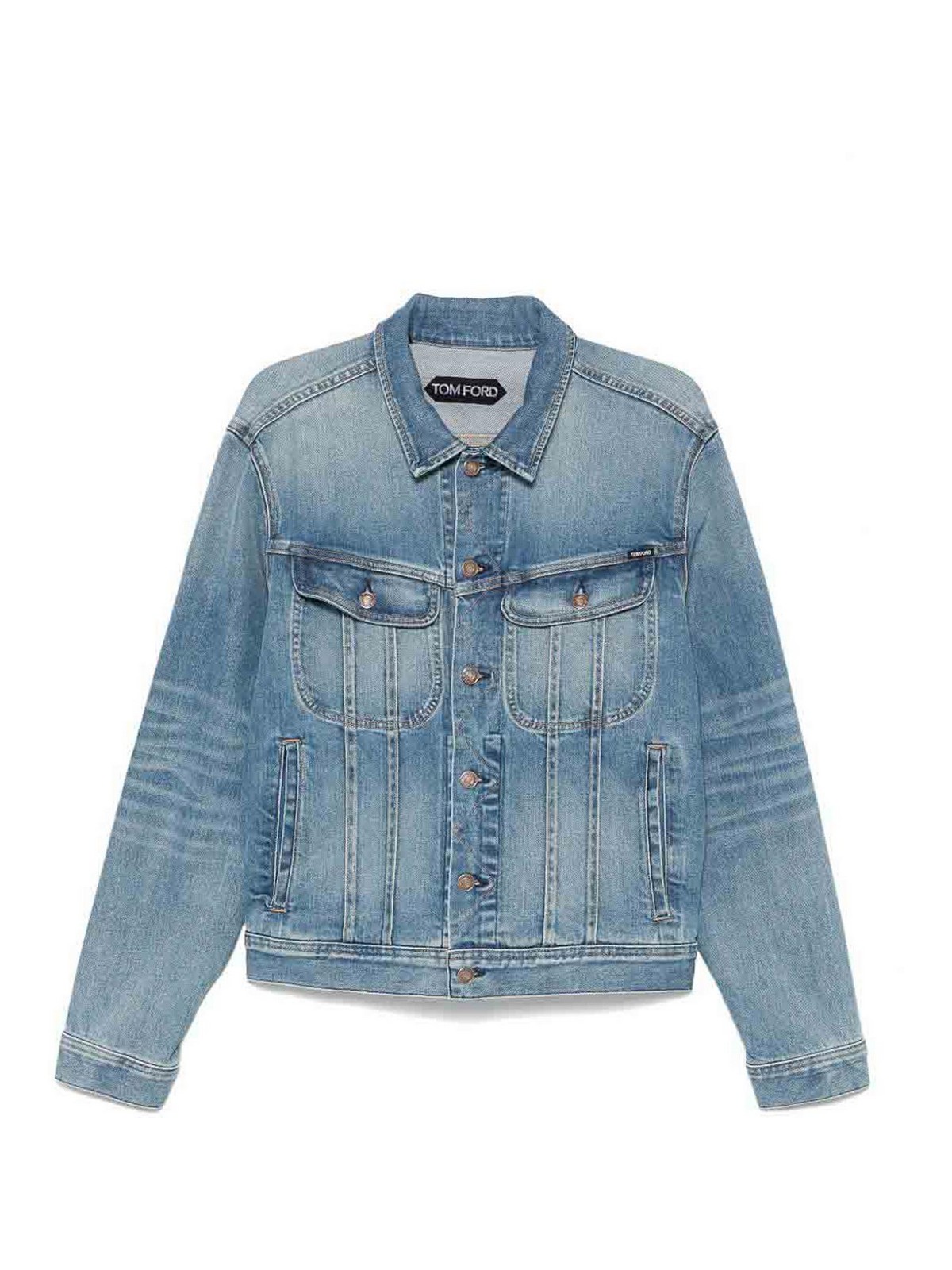 Tom Ford Light Blue Cotton Denim Jacket | DJI001DMC072S25HB296