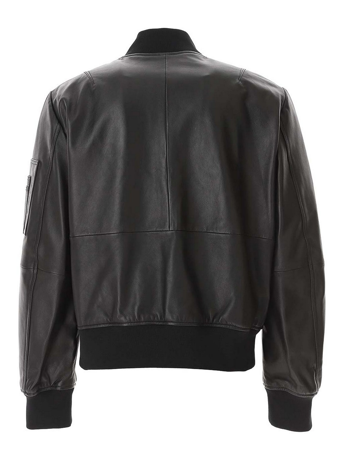 Versace Jeans V Emblem Leather Jacket - Black | 76GAVP0676UPP06G89