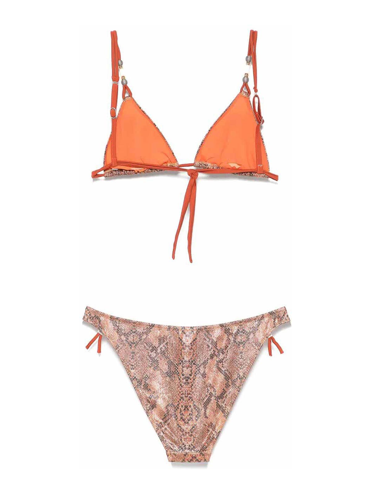 Pin Up Stars Snake Print Triangle Bikini - Beige | PF090F012