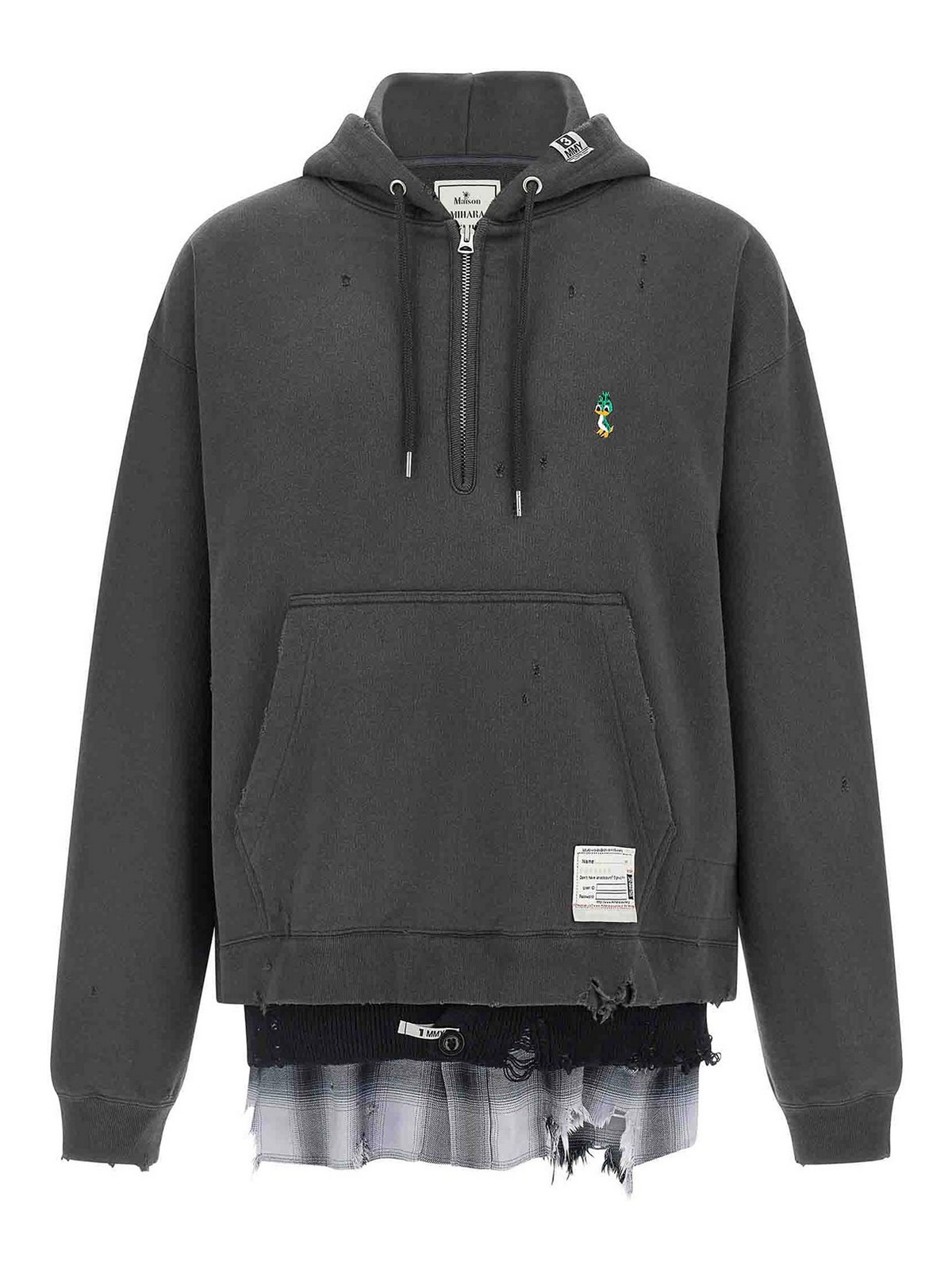 Maison Mihara Yasuhiro Triple Layered Half-Zip Hoodie | A15HD571BLACK