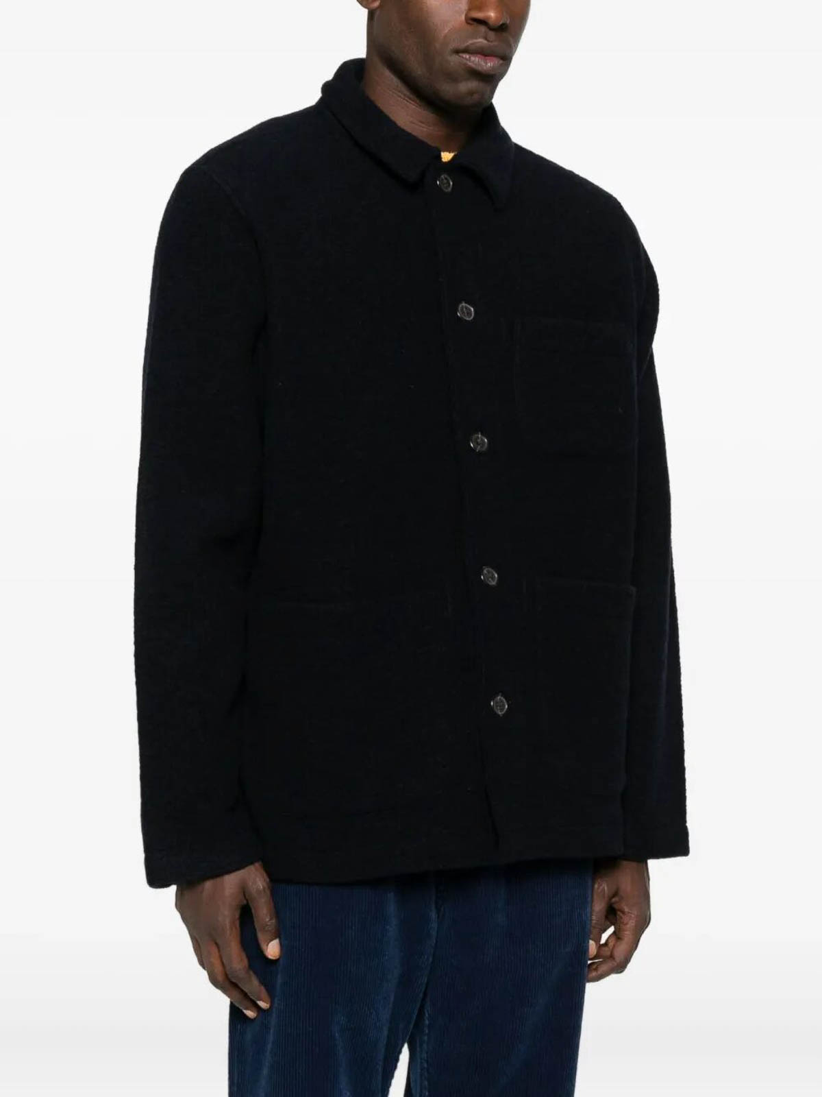 Universal Works Wool Fleece Field Jacket - Dark Blue|00017NAVY