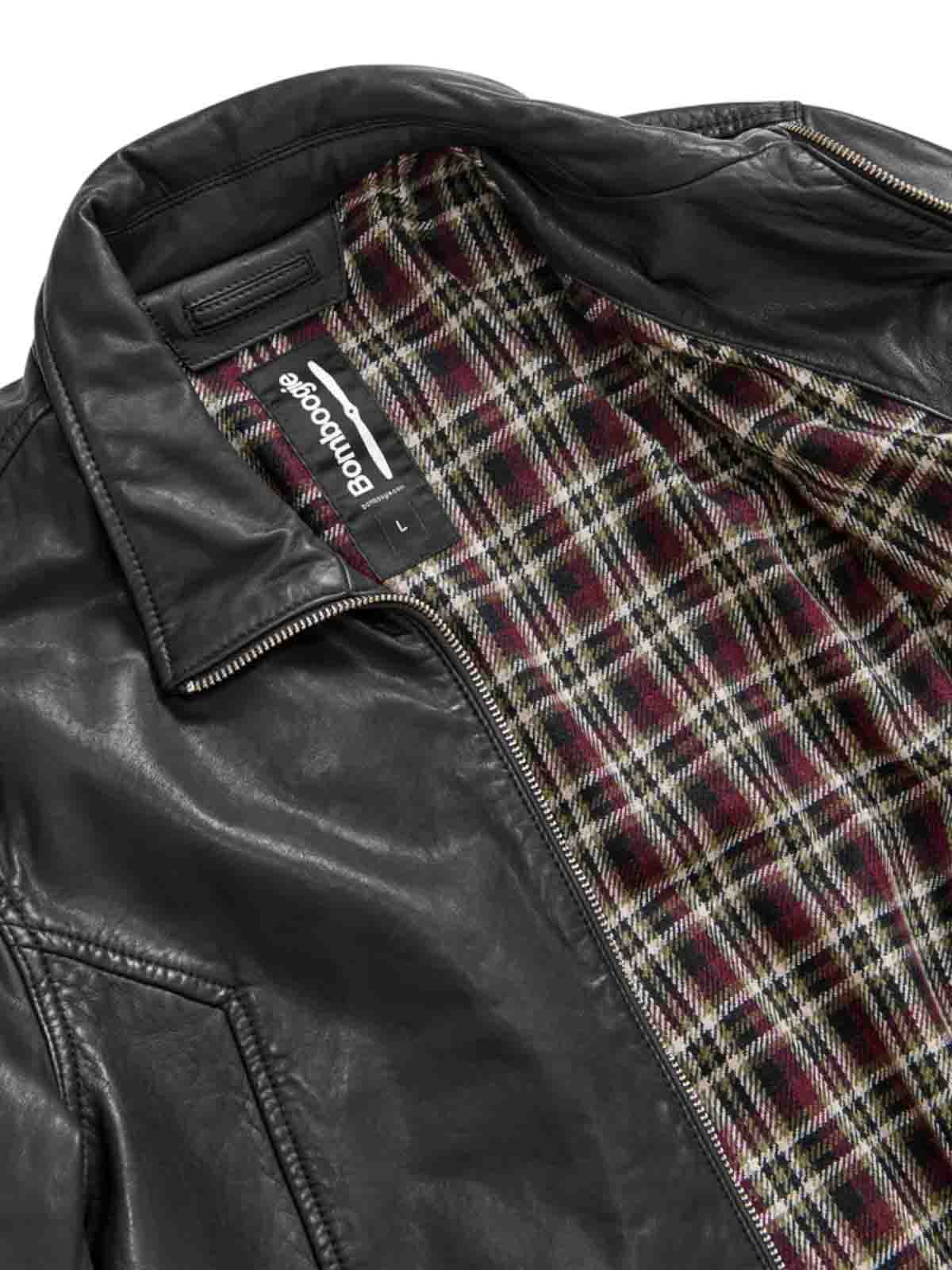 Bomboogie Leather Jacket - Black - Men|JMCHELLGW590 | thebs.com