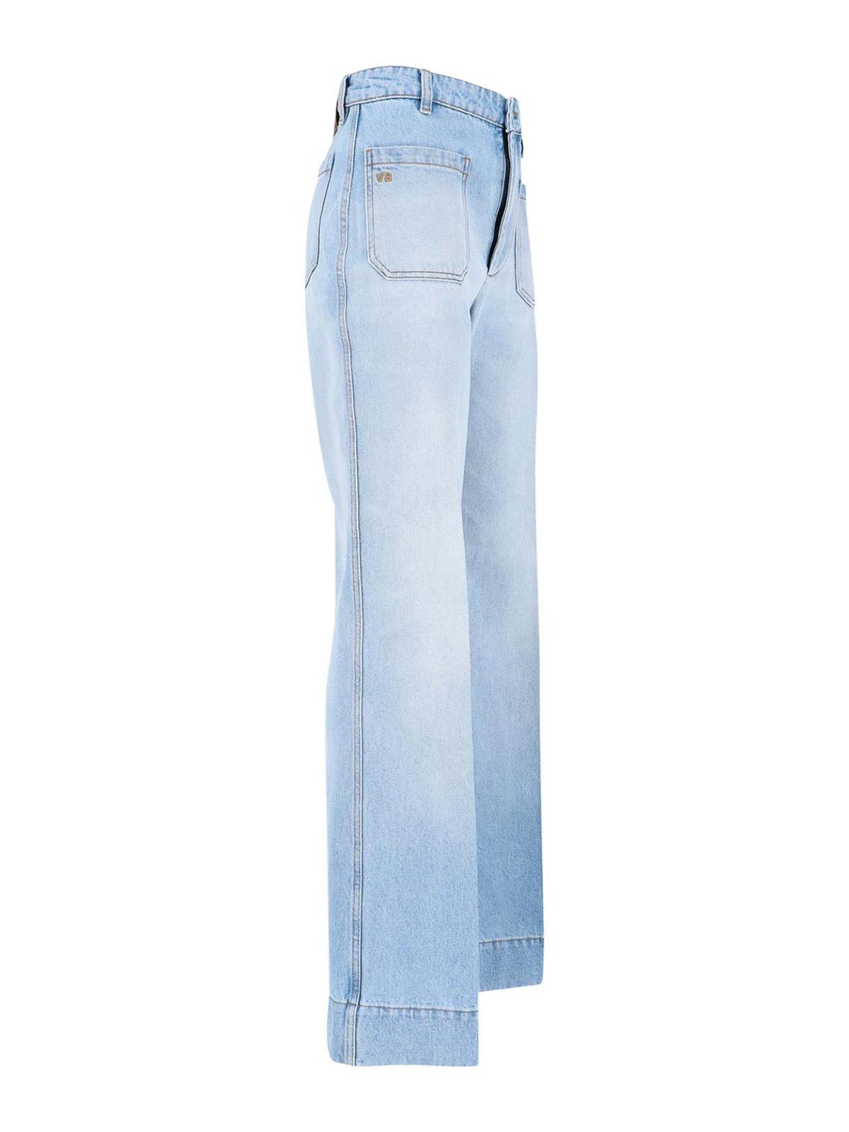 Victoria Beckham Jean Droit - Alina - Bleu - Femme|1126DJE007252C