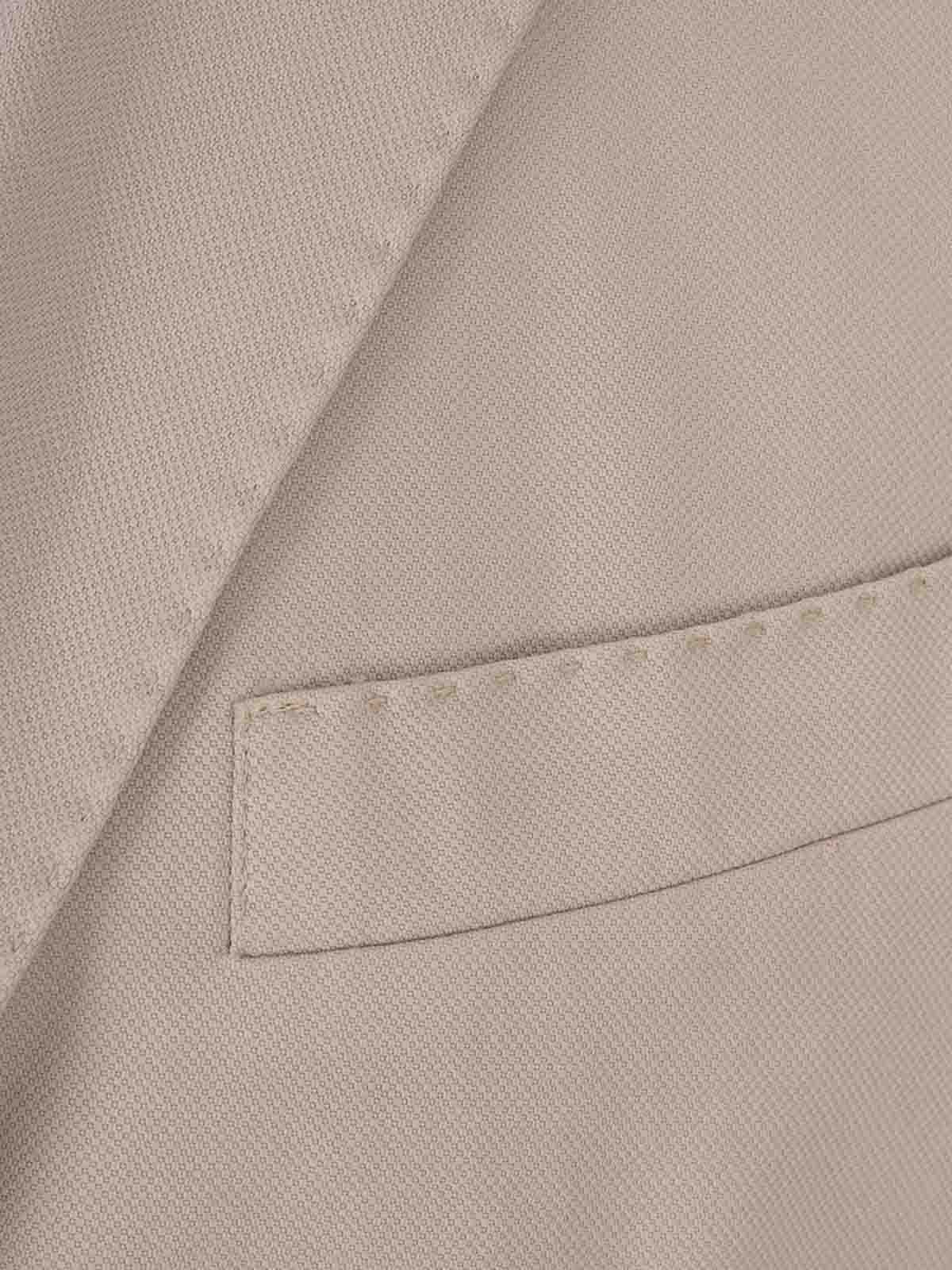Russo Capri Oxford Cotton Blazer - Brown - Men|31110033