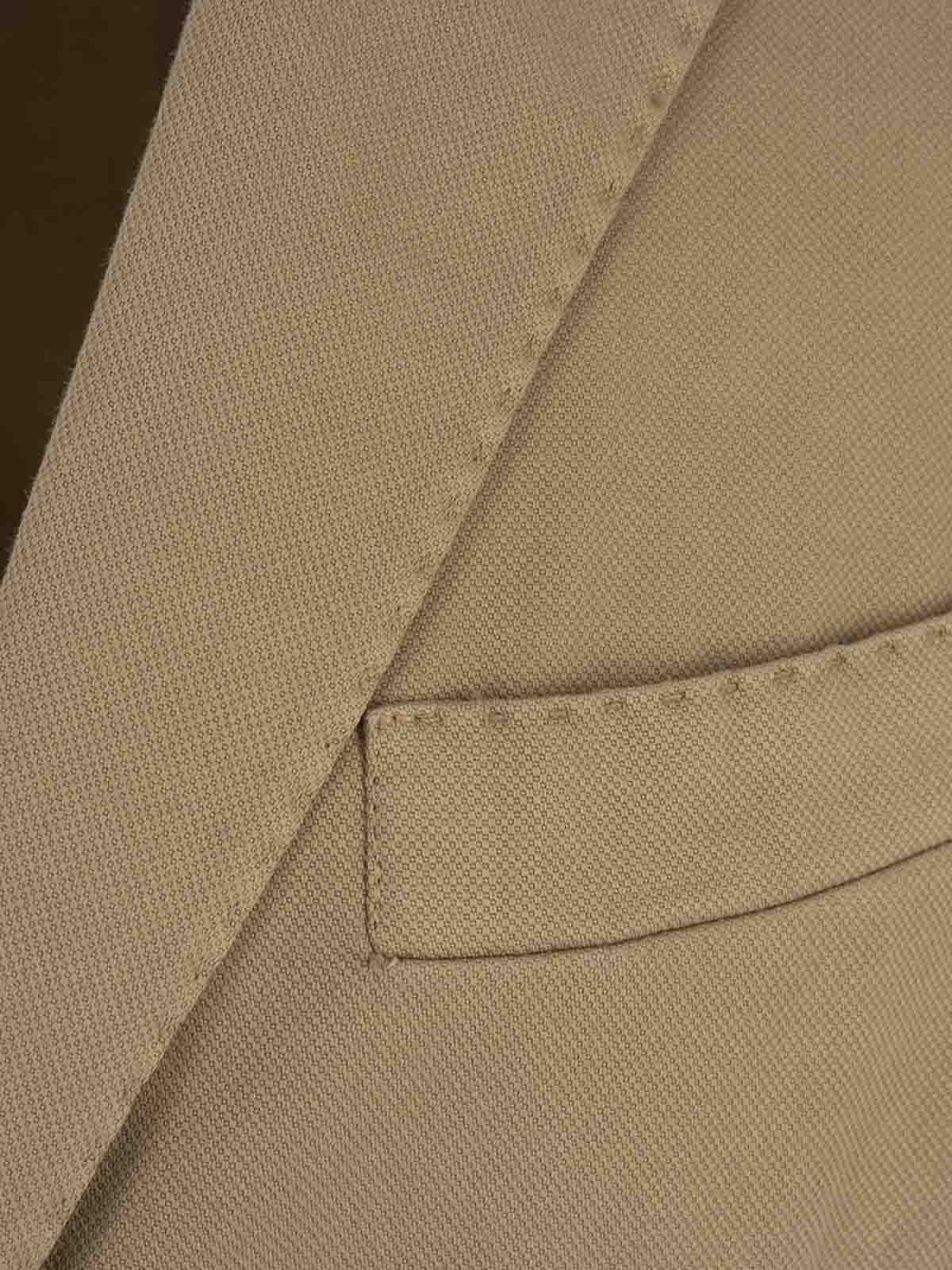 Russo Capri Oxford Cotton Blazer - Brown - Men|31110053