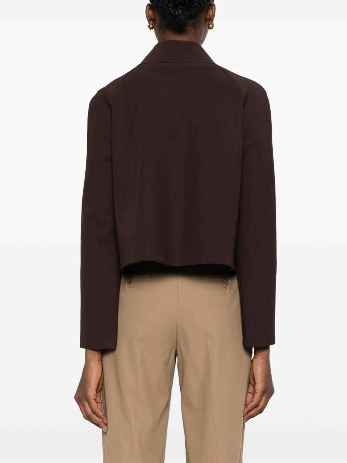 Harris Wharf London Brown jacket with chest pockets|AH3301PJT451