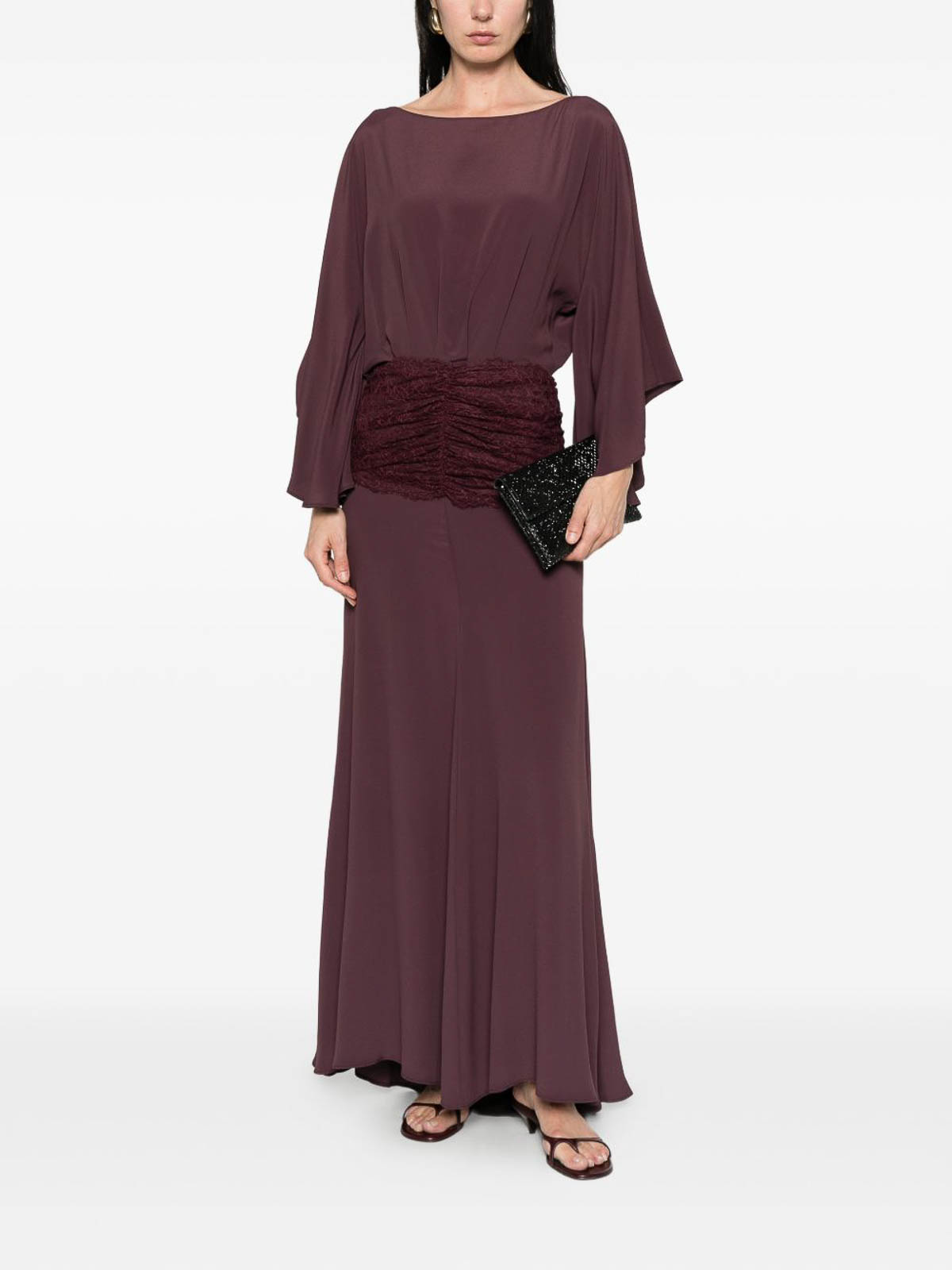 Pinko Radicchio long dress - Dark Red - Women|106262A32YR57