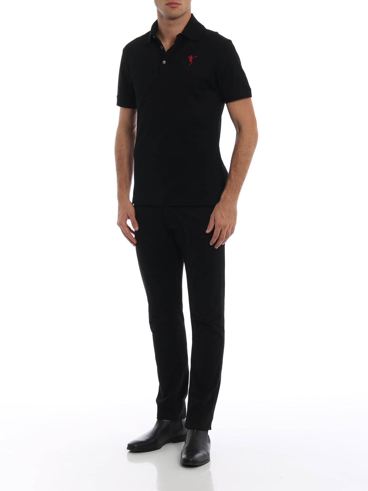 Alexander Mcqueen Dancing Skeleton honeycomb polo | 520301QLX301000
