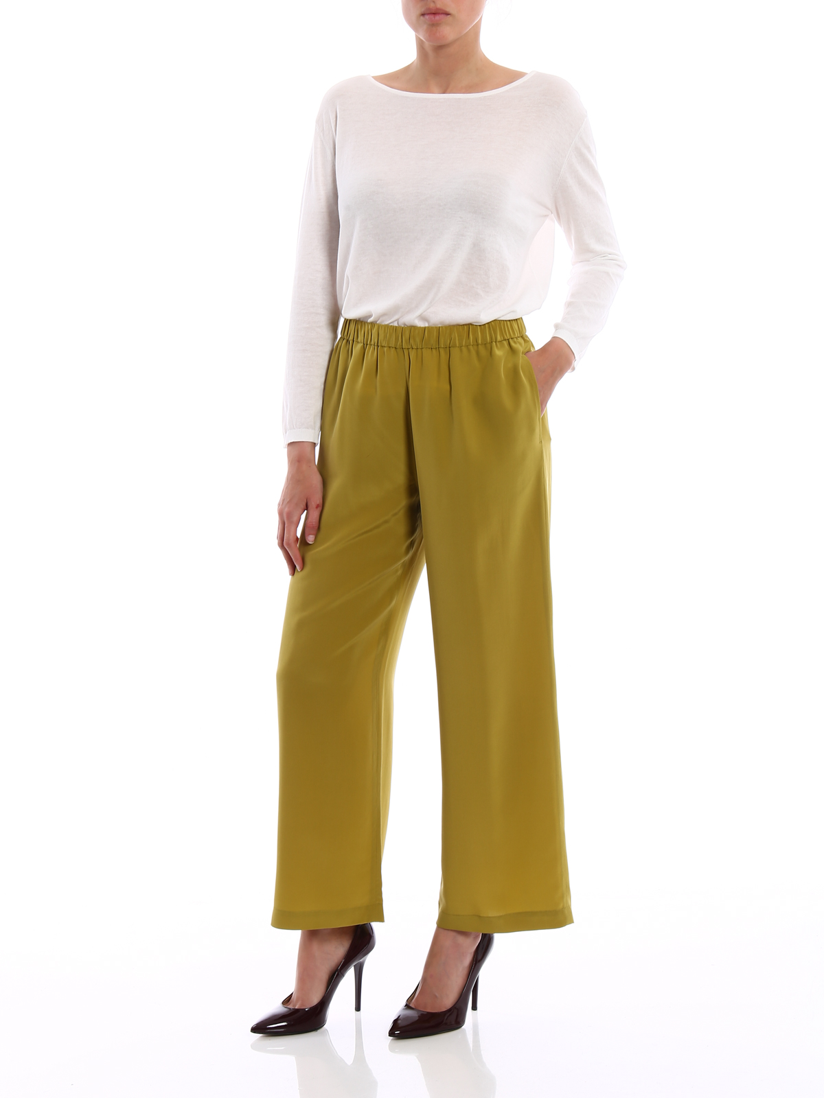 Aspesi Light cotton boat neck sweater - White | 3915496501072