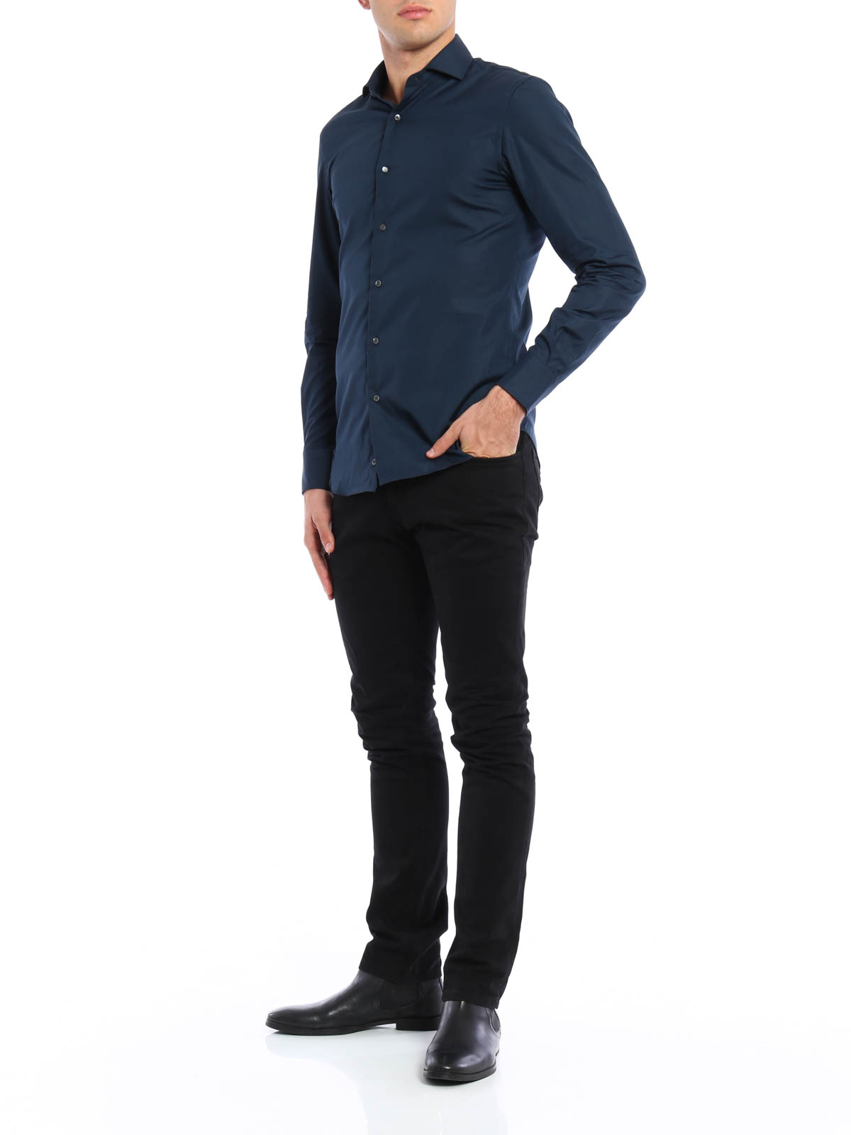 Aspesi Classic cotton shirt - Blue - Men | CE52C118SX07098