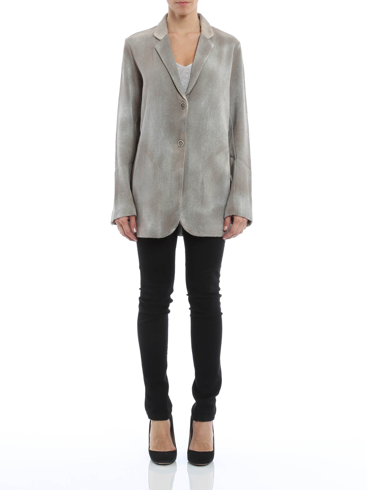 Avant Toi Boyfriend blazer - Nude & Neutrals | 215D1301COFVV00003