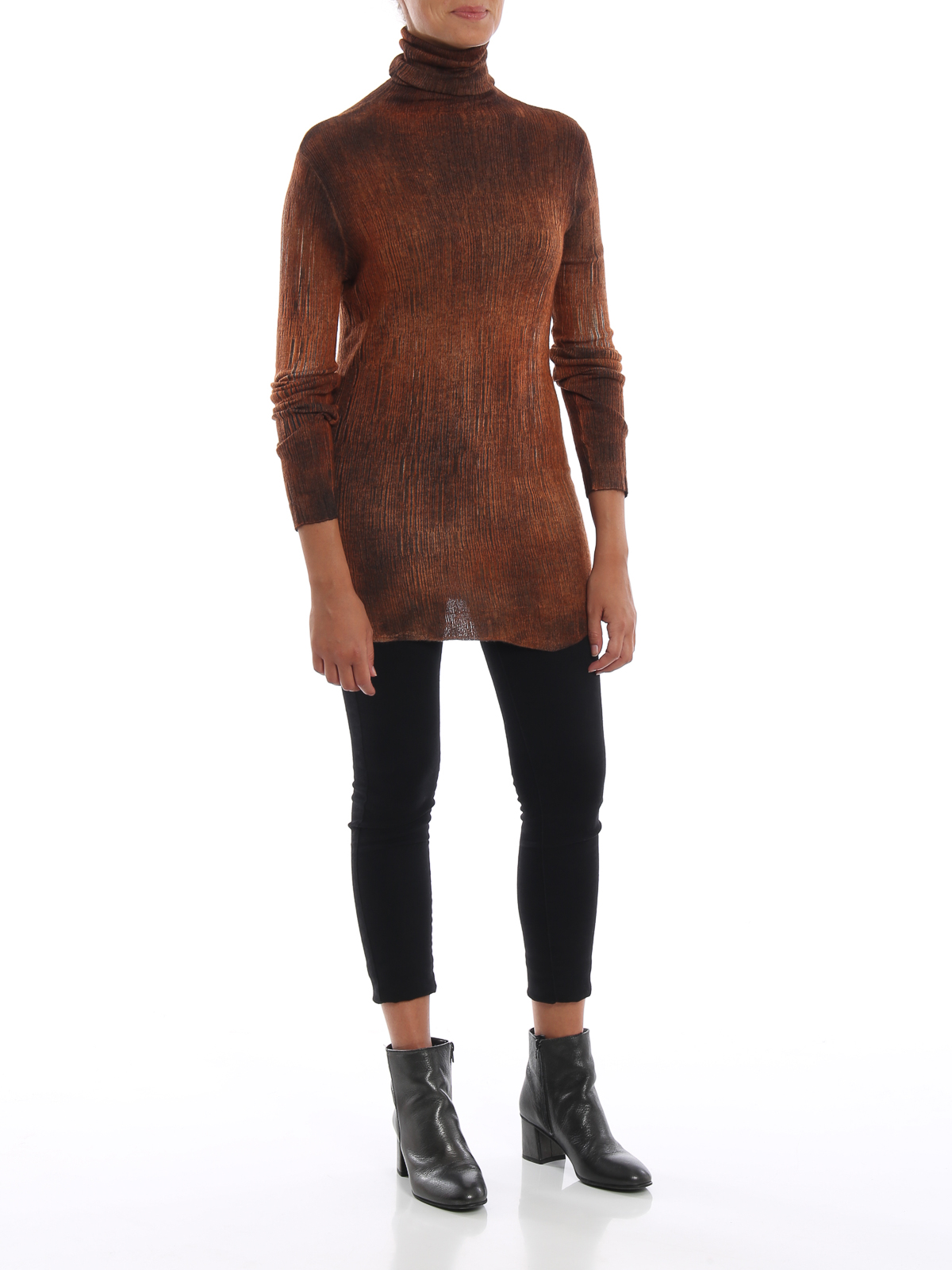 Avant Toi Crease effect cashmere and silk turtleneck | 217D6212ECSVV00321